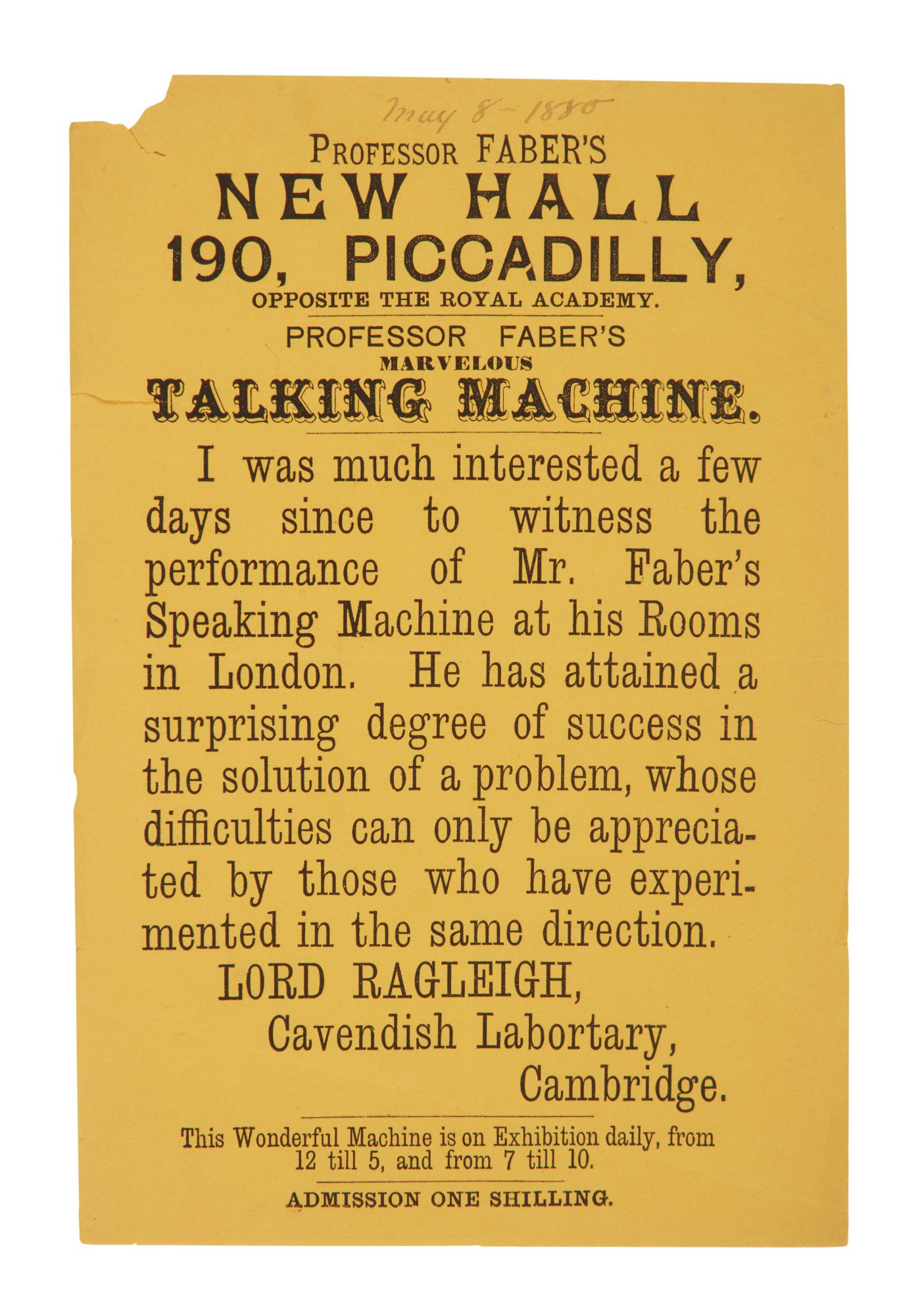Professor Faber | A playbill featuring a future Nobel Prize winner's ...