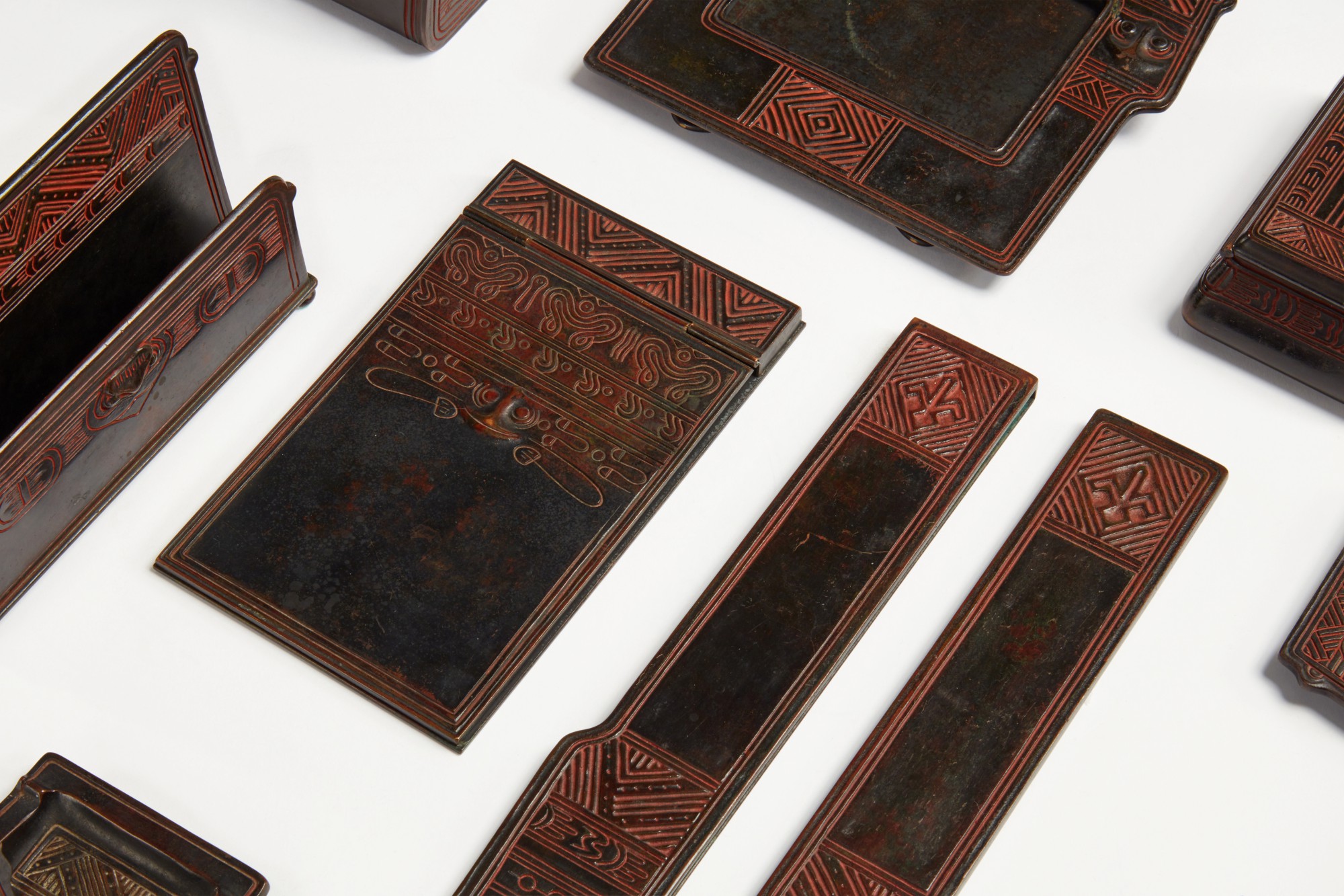 Tiffany Studios, 15-Piece “American Indian” Desk Set | Design | 2021 ...