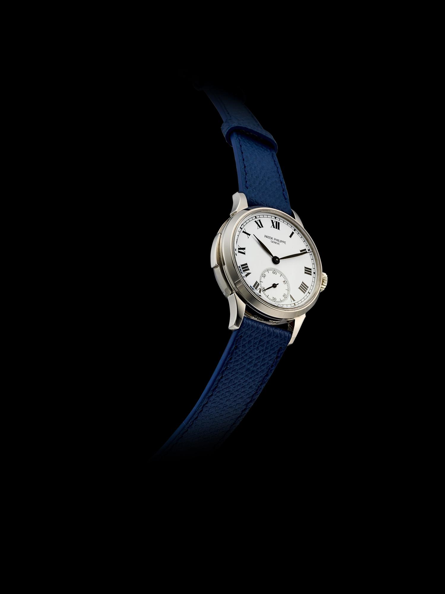 Reference 3979 | A white gold minute repeating wristwatch with enamel ...