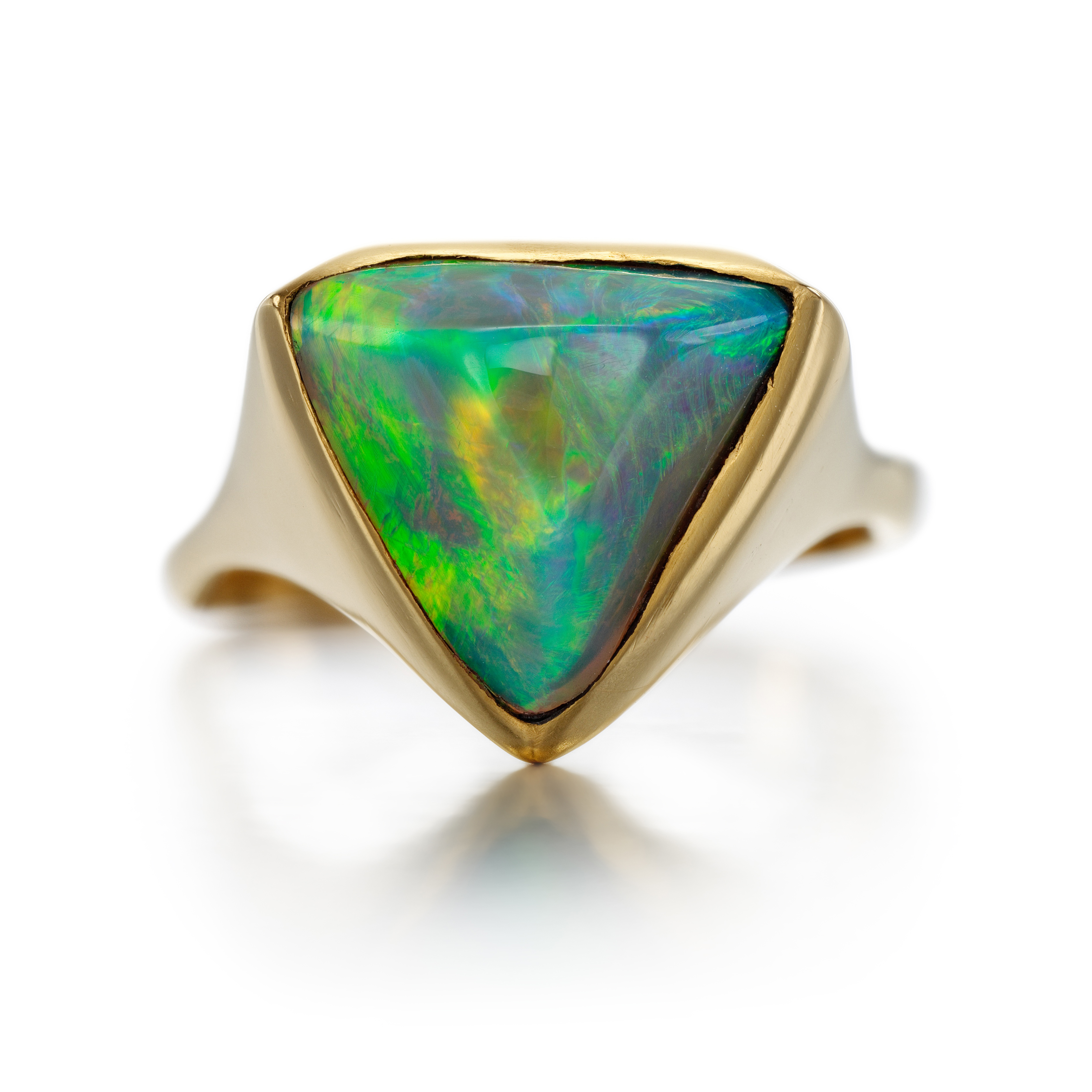 Tenthousandthings Gold And Opal Triangular Pyramid Ring Available For ...