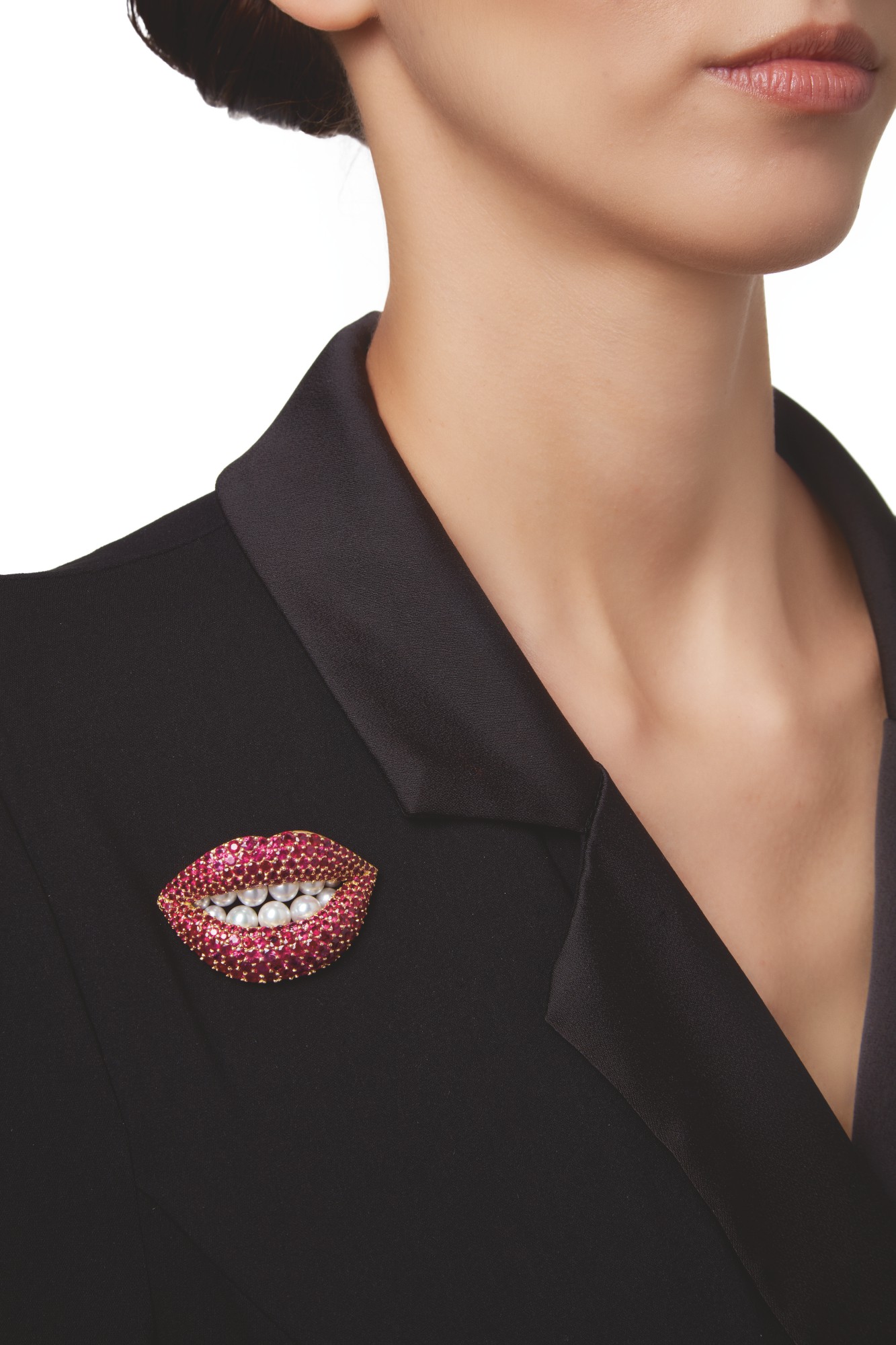 RUBY AND CULTURED PEARL 'RUBY LIPS' BROOCH, HENRYK KASTON FOR SALVADOR ...