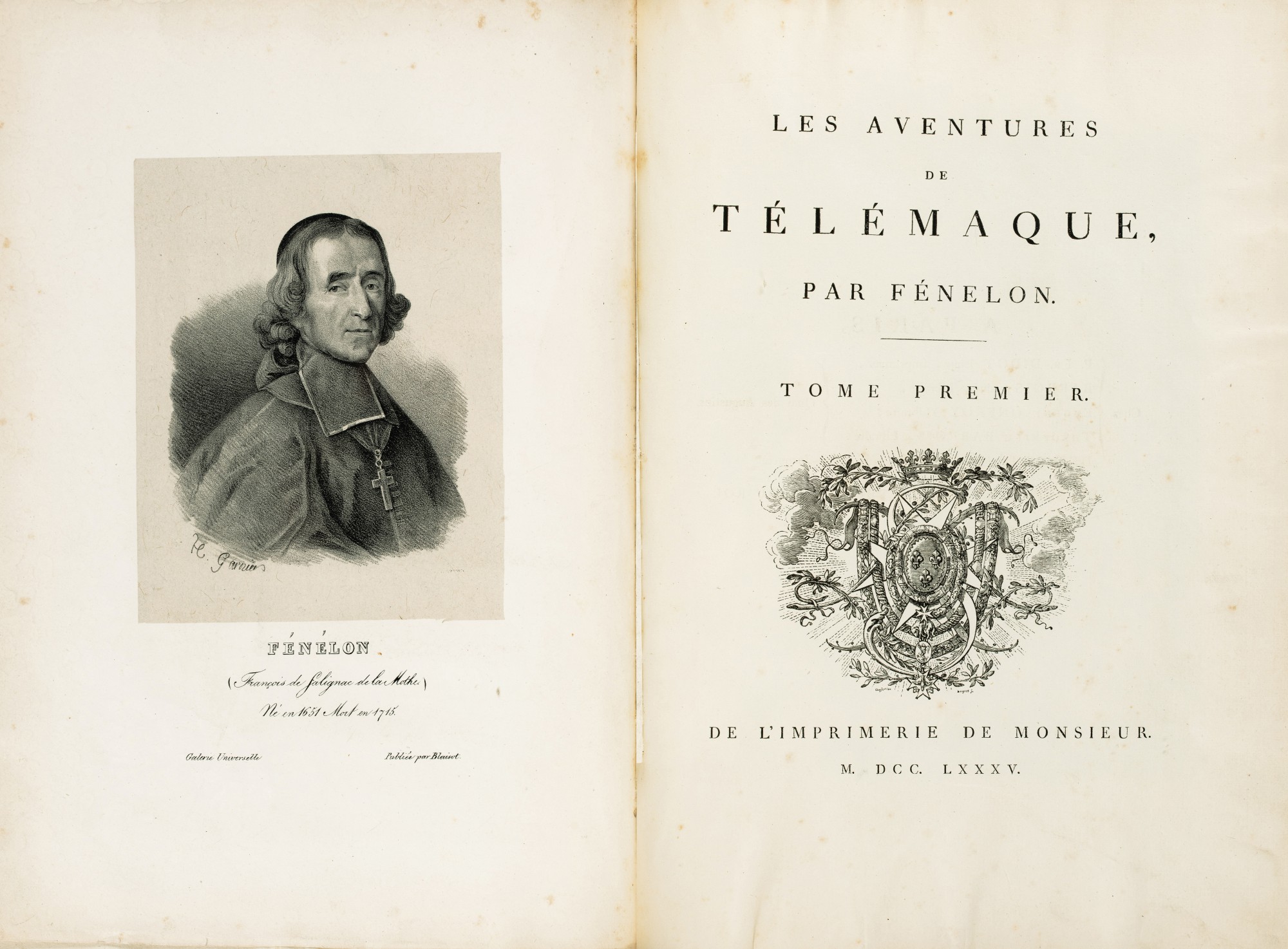 Les Aventures de Télémaque. [Paris], 1785. Exemplaire sur grand papier ...