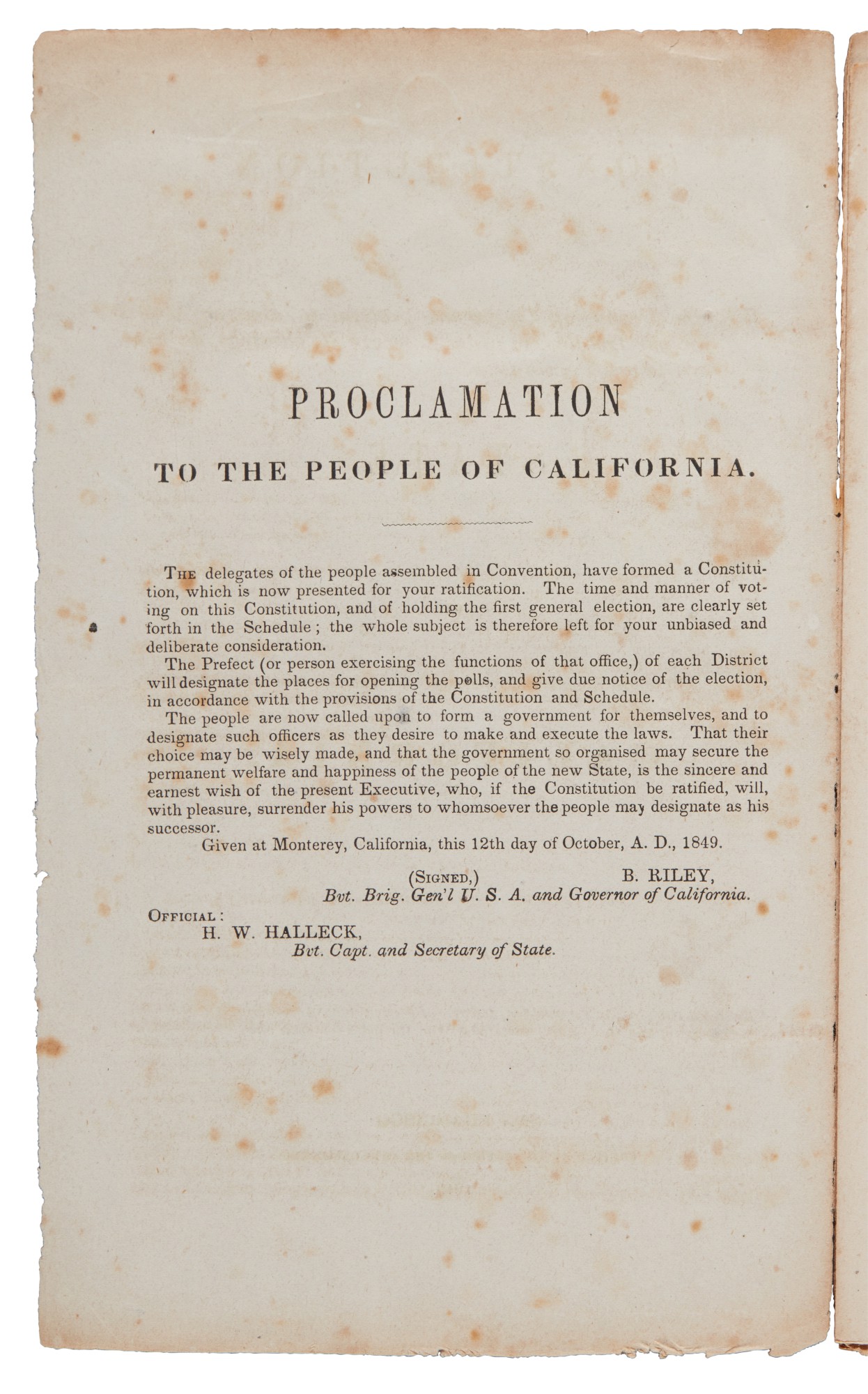 California | The first printing of the California Constitution | Making ...