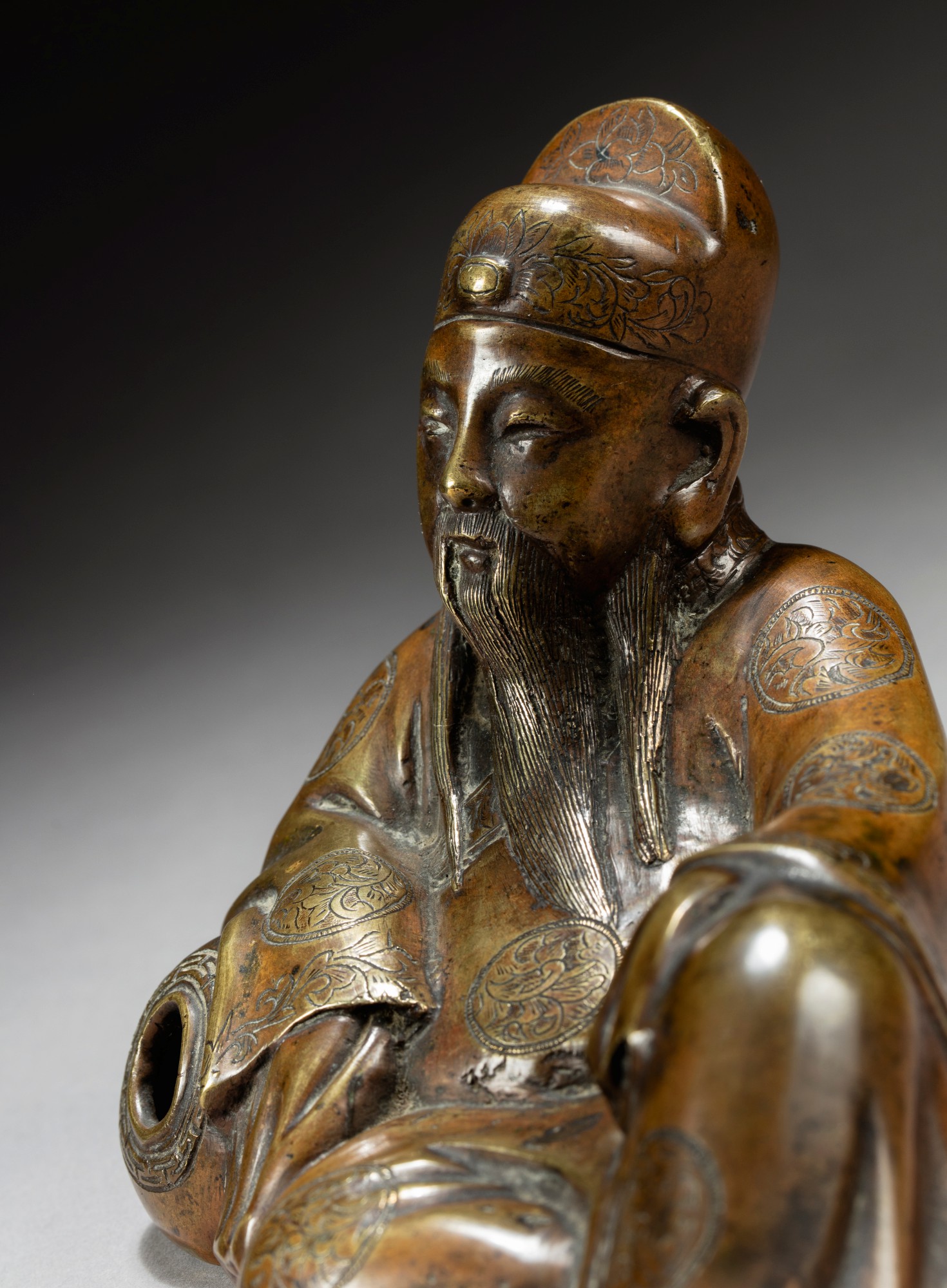 A bronze figure of poet Li Bai Qing dynasty, 17th-18th century ...