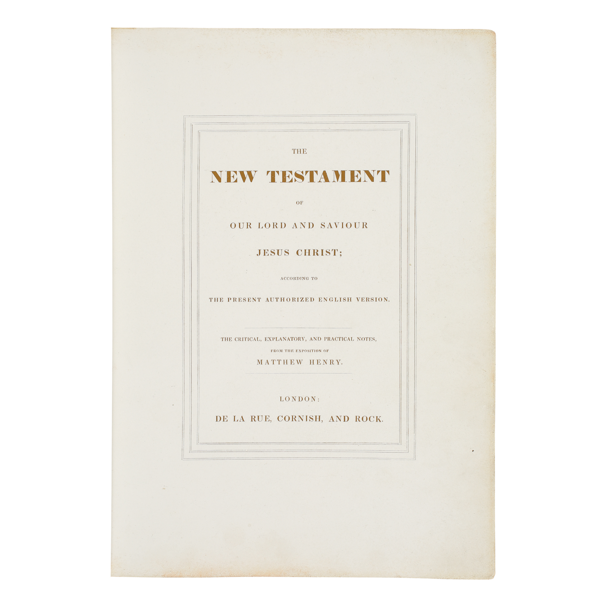 BIBLE IN ENGLISH. NEW TESTAMENT PRINTED IN GOLD | 'The New Testament ...