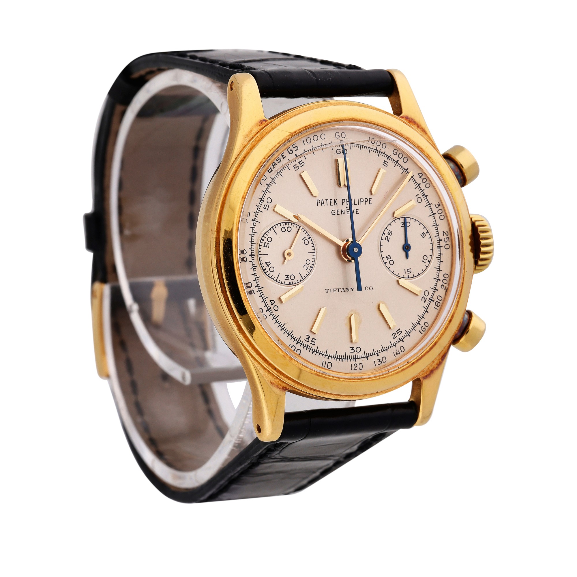 Reference 1463 | Retailed by Tiffany & Co.: A yellow gold chronograph ...