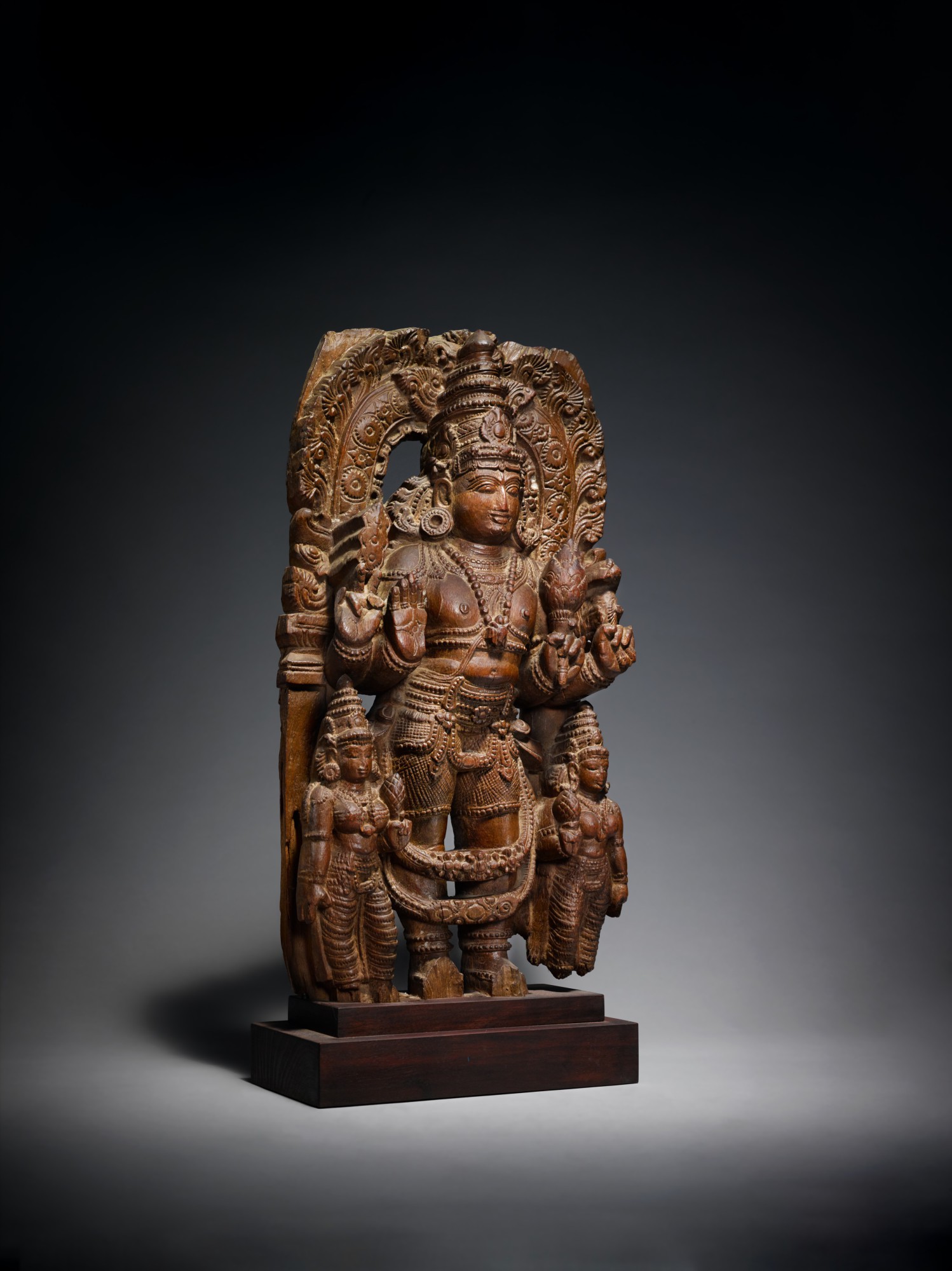 A Wood Carving Figure of Vishnu, South India, Kerala, 17th Century ...
