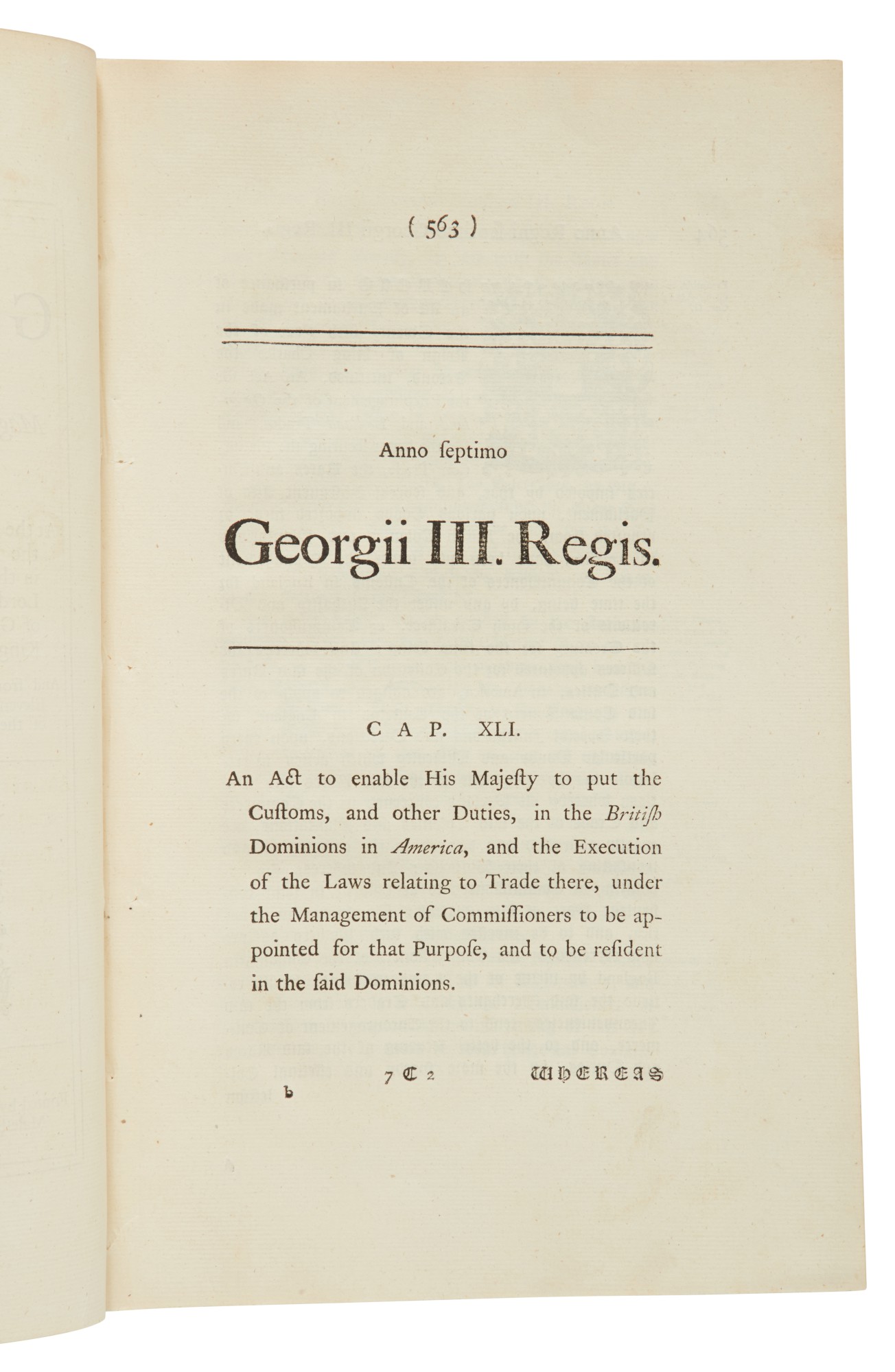 Parliamentary Act. Reign of George III | The American Board of Customs ...