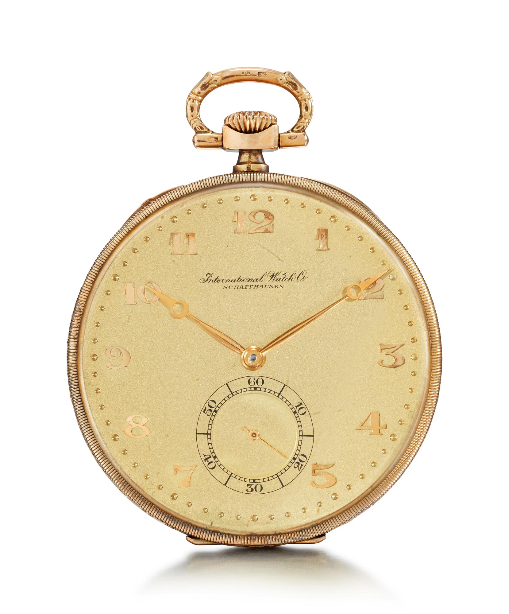 INTERNATIONAL WATCH CO. | A YELLOW GOLD OPENFACE WATCH, CIRCA 1910 ...