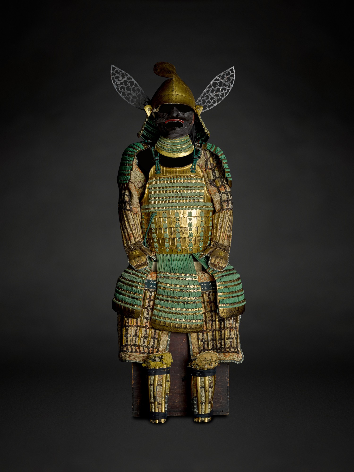 A nimai-do gusoku [armour] with a rare kazaori eboshi kabuto [helmet in ...