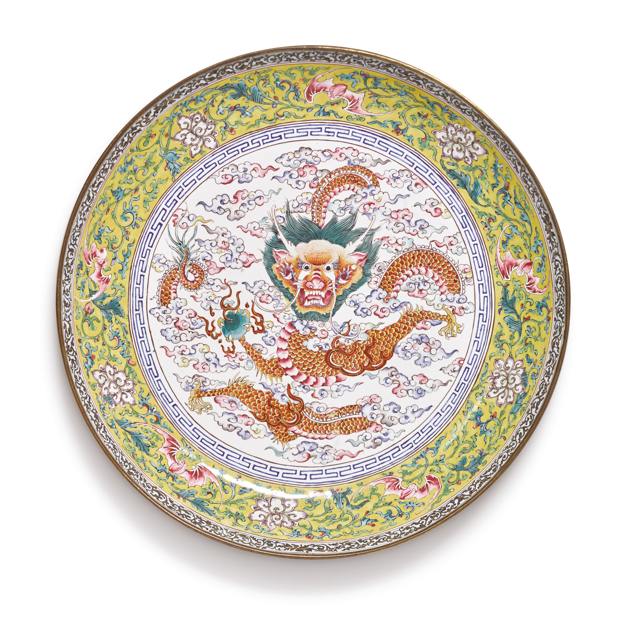 A CANTON ENAMEL 'DRAGON' DISH, QING DYNASTY, 18TH CENTURY | Important ...
