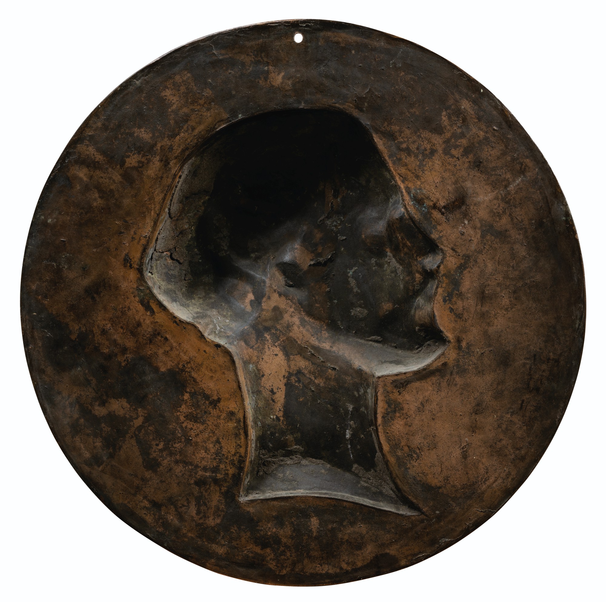 CHARLES GAUTHIER | A PAIR OF MEDALLIONS WITH THE PROFILES OF A MAN AND ...