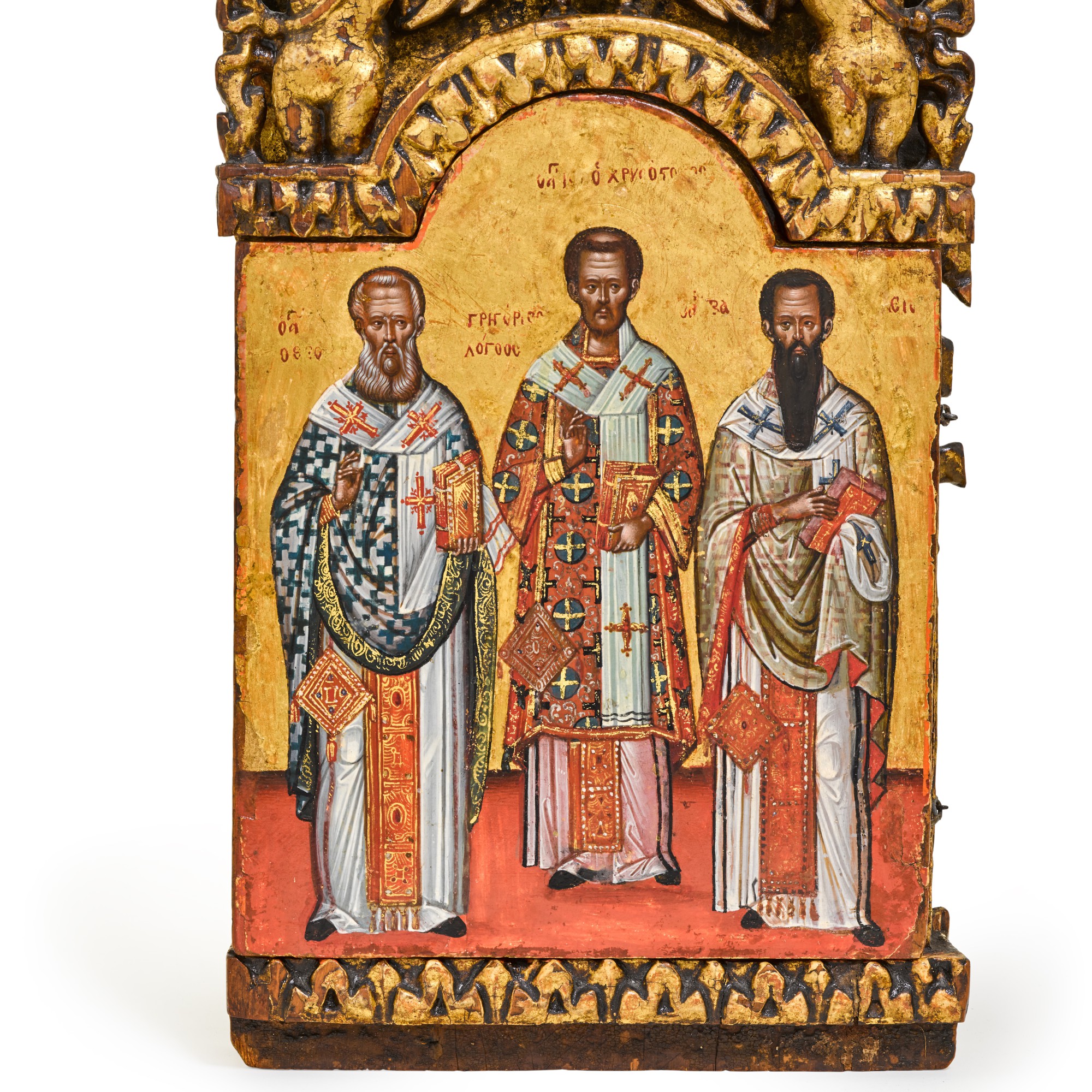 A finely painted and unusual triptych in the Cretan style, possibly St ...