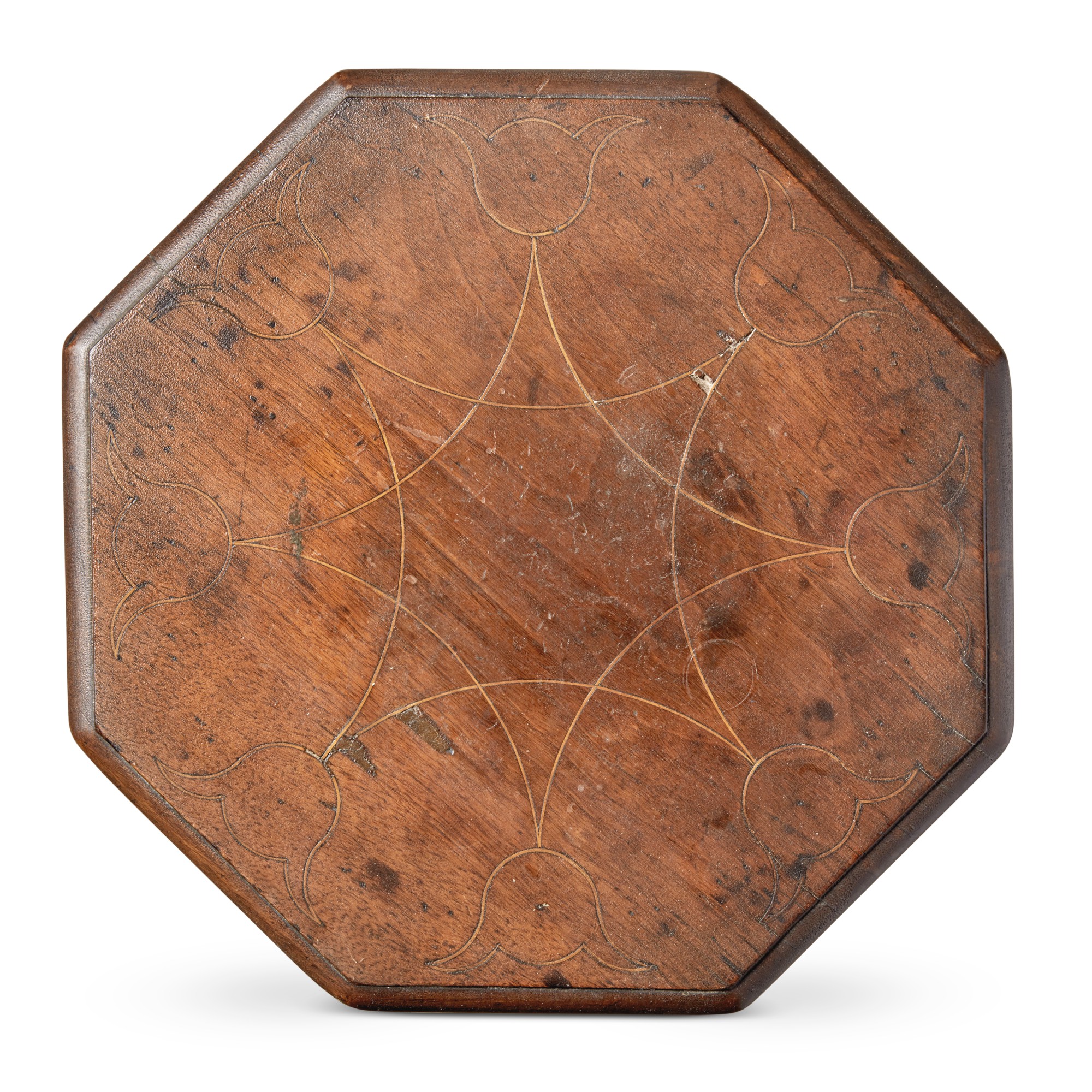 Very Fine and Rare William and Mary Line-and-Berry Inlaid Walnut ...