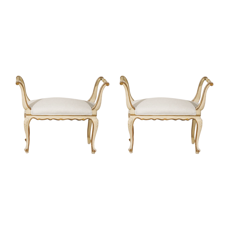 Vintage Italian Rococo Style Scalloped Stools Available For Immediate ...