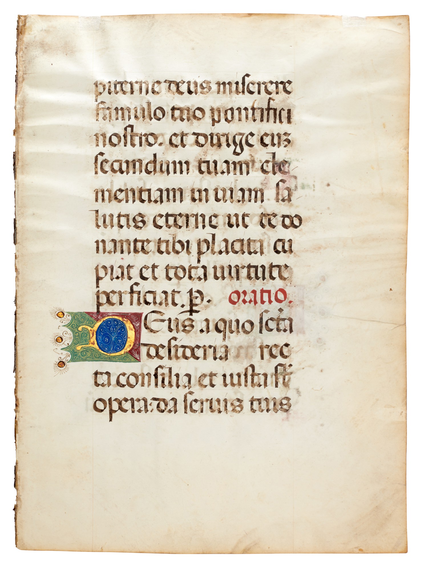 Leaf from a Psalter, illuminated manuscript in Latin on vellum, [Italy ...
