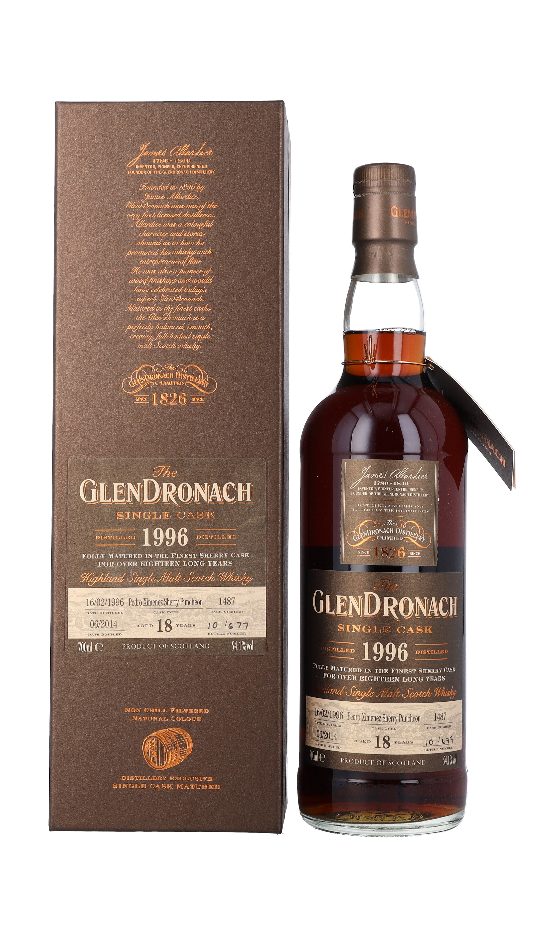 The Glendronach Single Cask 18 Year Old 54.1 abv 1996 (1 BT70) | Whisky ...