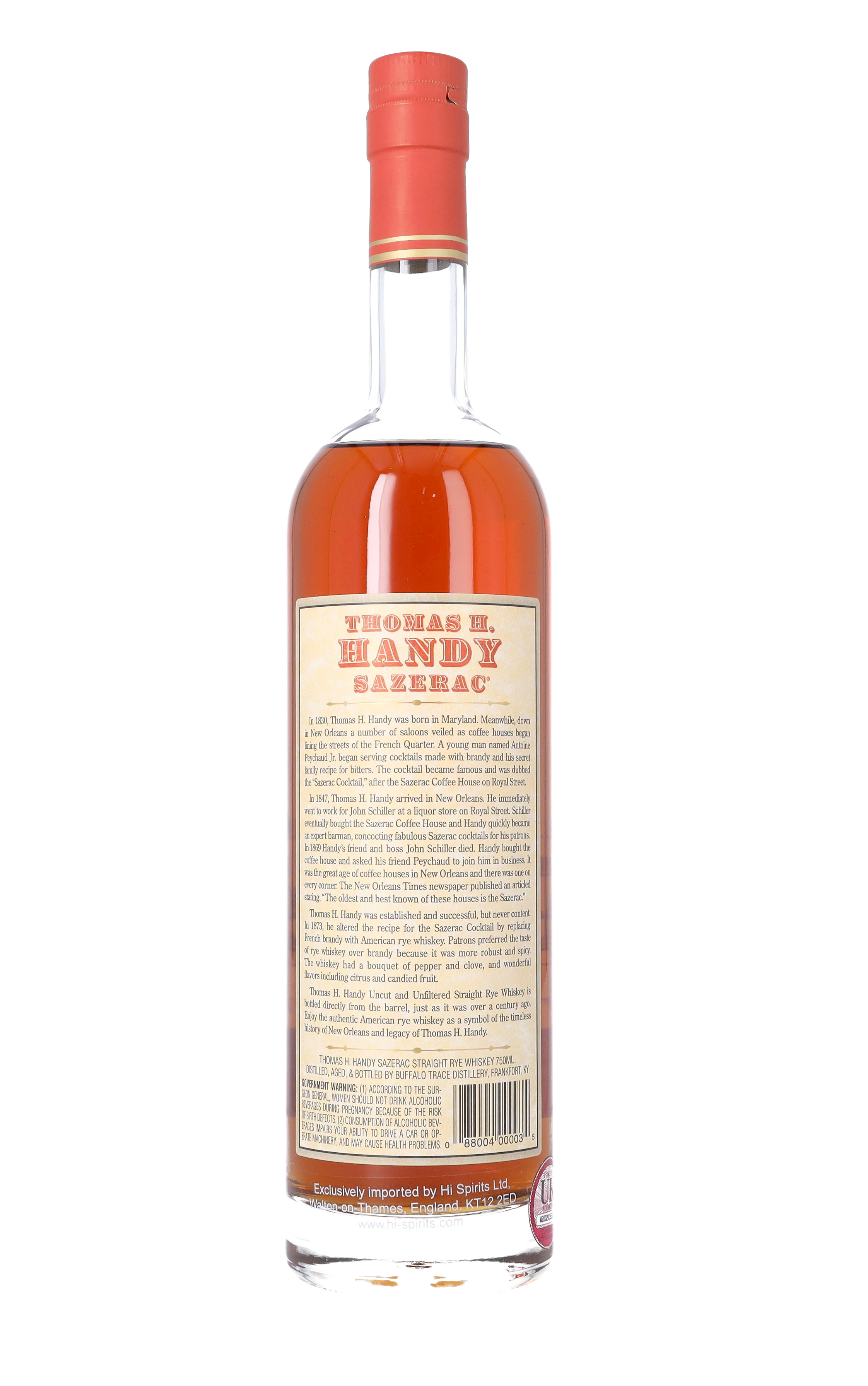 Thomas H. Handy Rye 2015 Release 126.9 proof NV (1 BT75) | Bourbon ...