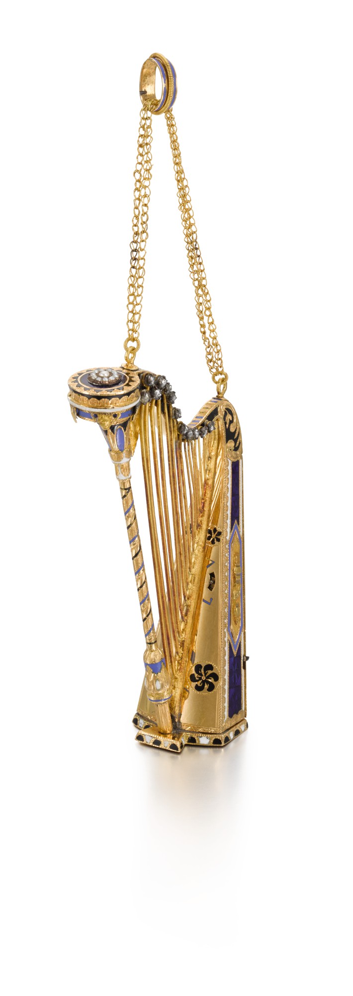 SWISS | A GOLD, ENAMEL AND DIAMOND-SET MUSICAL HARP CIRCA 1810 | The ...
