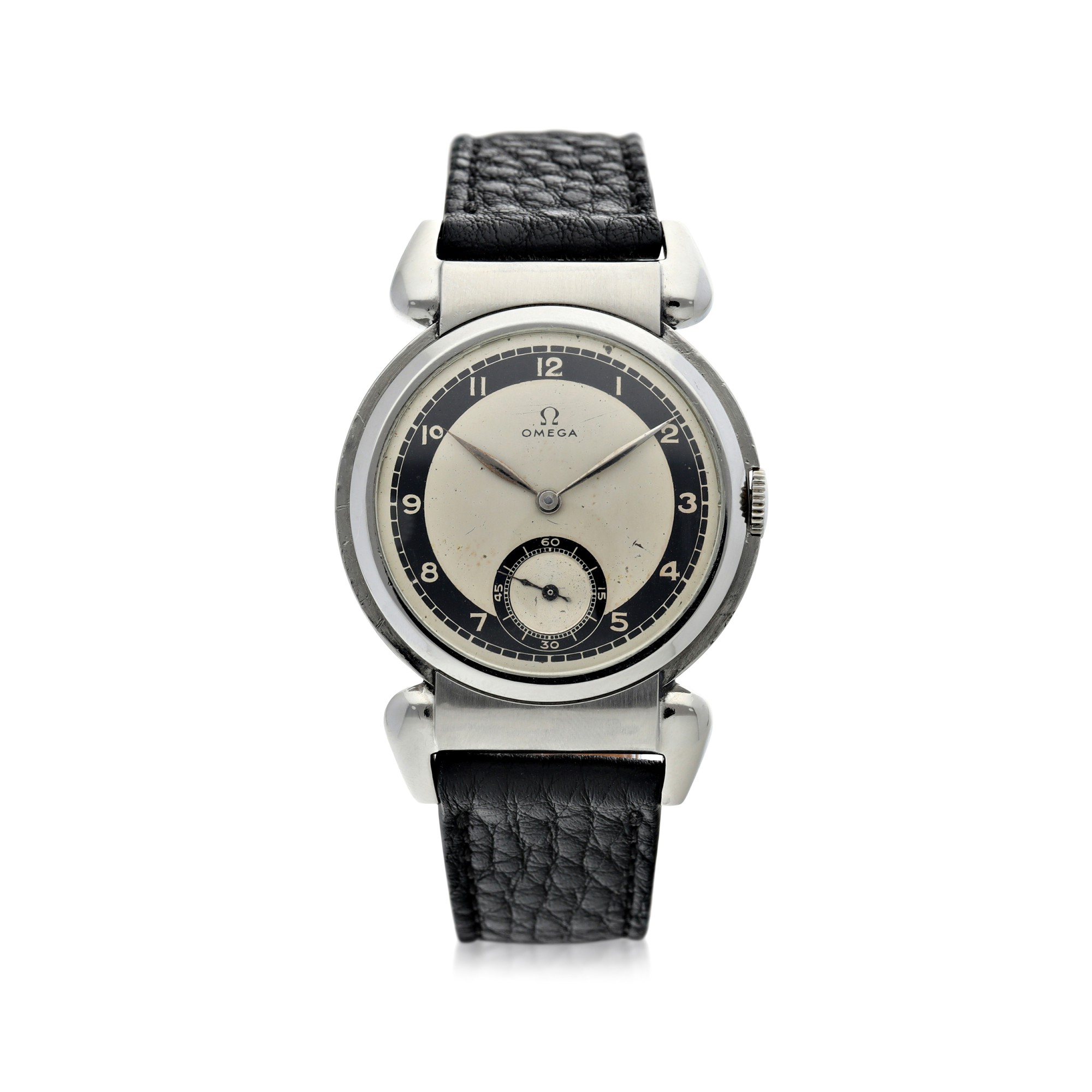 OMEGA | A STAINLESS STEEL WRISTWATCH WITH SCARAB HOODED LUGS, CIRCA ...