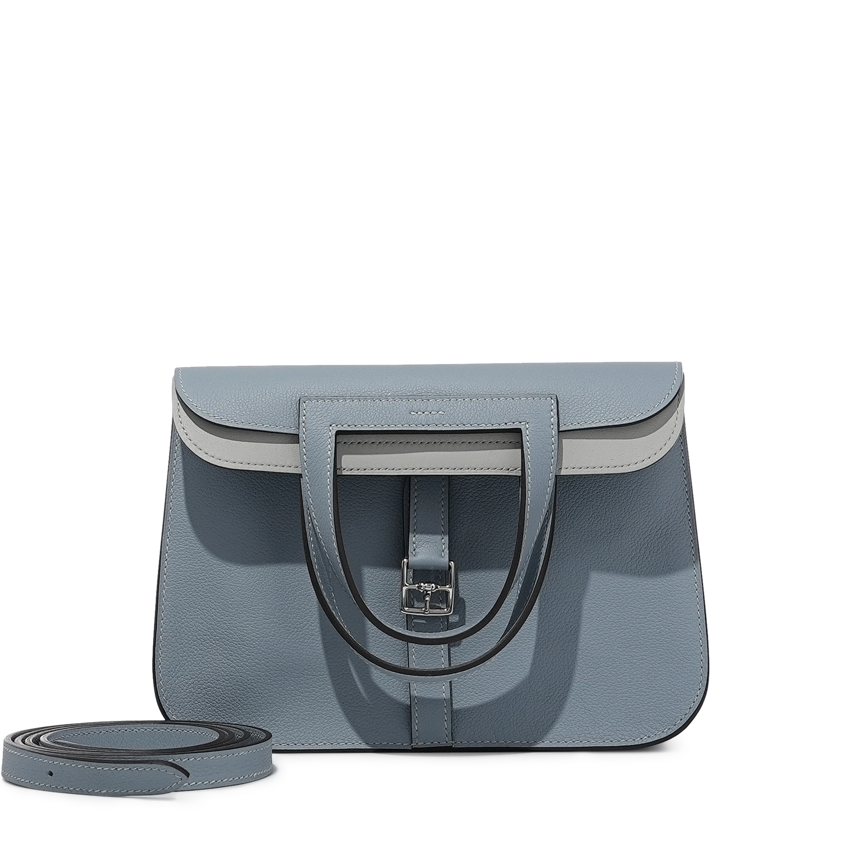 Hermès Bleu Lin Evercolor Halzan 25 Palladium Hardware, 2022 Available ...