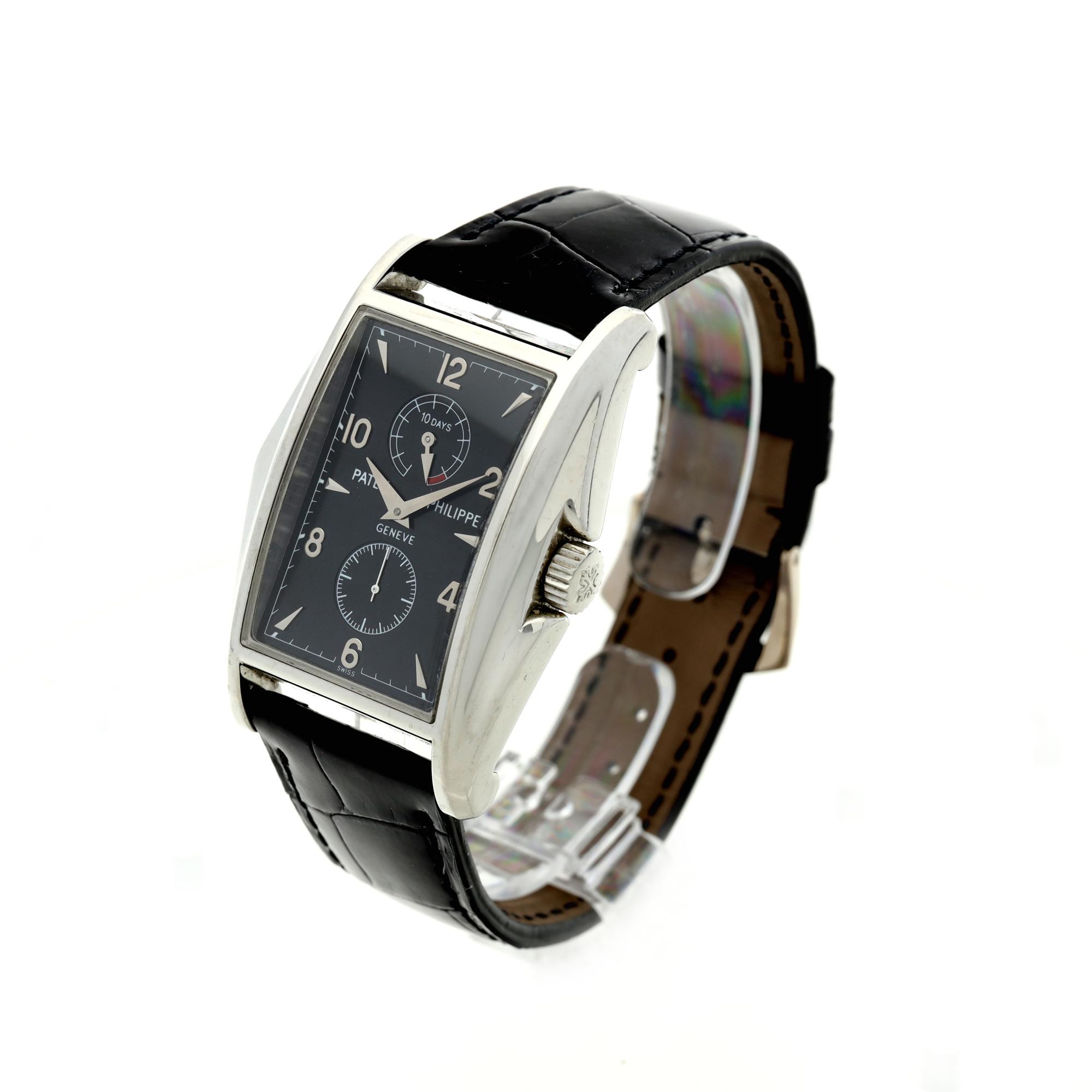 Reference 5100P-001 A limited edition platinum rectangular wristwatch ...