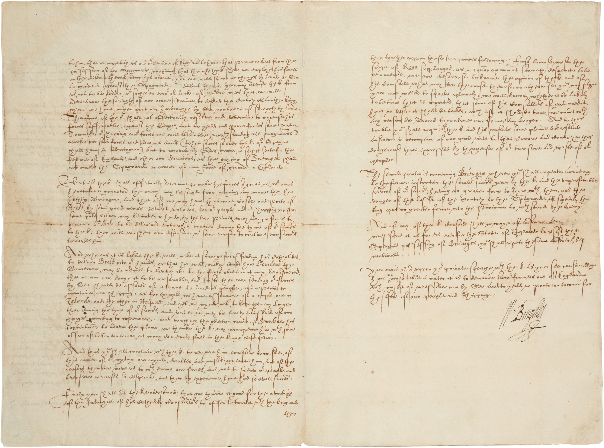 Queen Elizabeth I | Letter signed, explaining her priorities in war ...