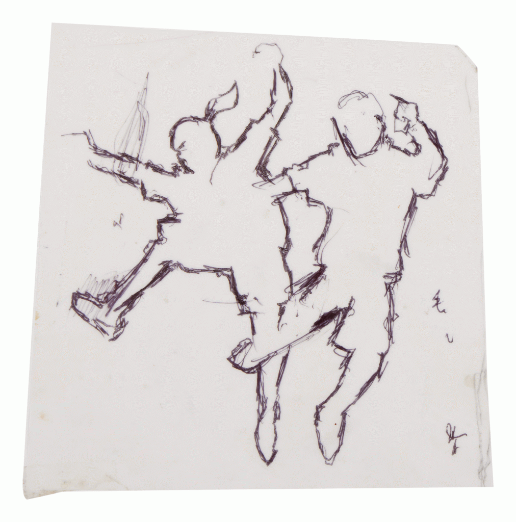 Richard Hambleton Untitled (Sketch Of Two Jumping Figures) Available ...