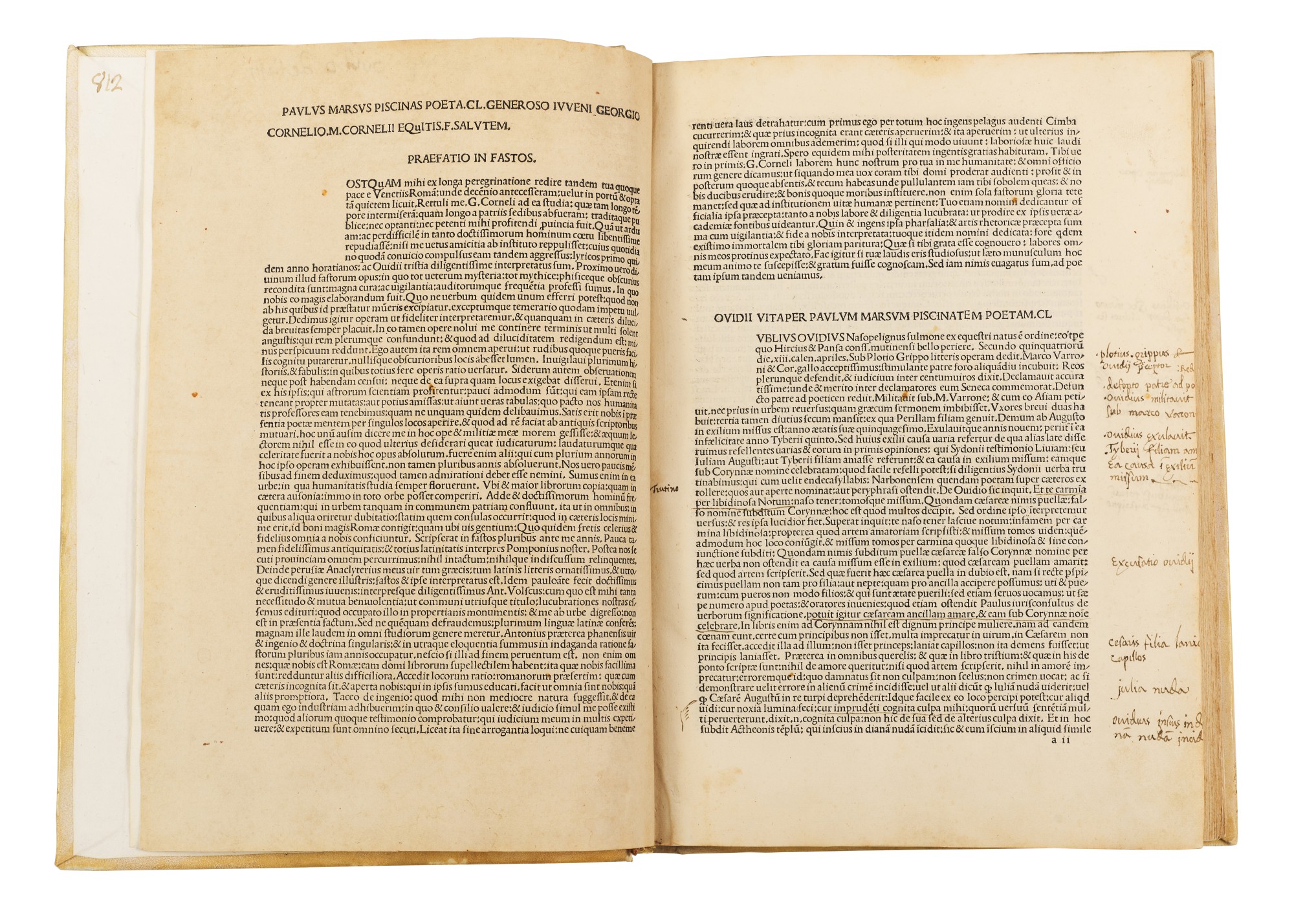 Ovidius, Fasti, Venice, 1481, modern vellum | Antiquarian Books ...
