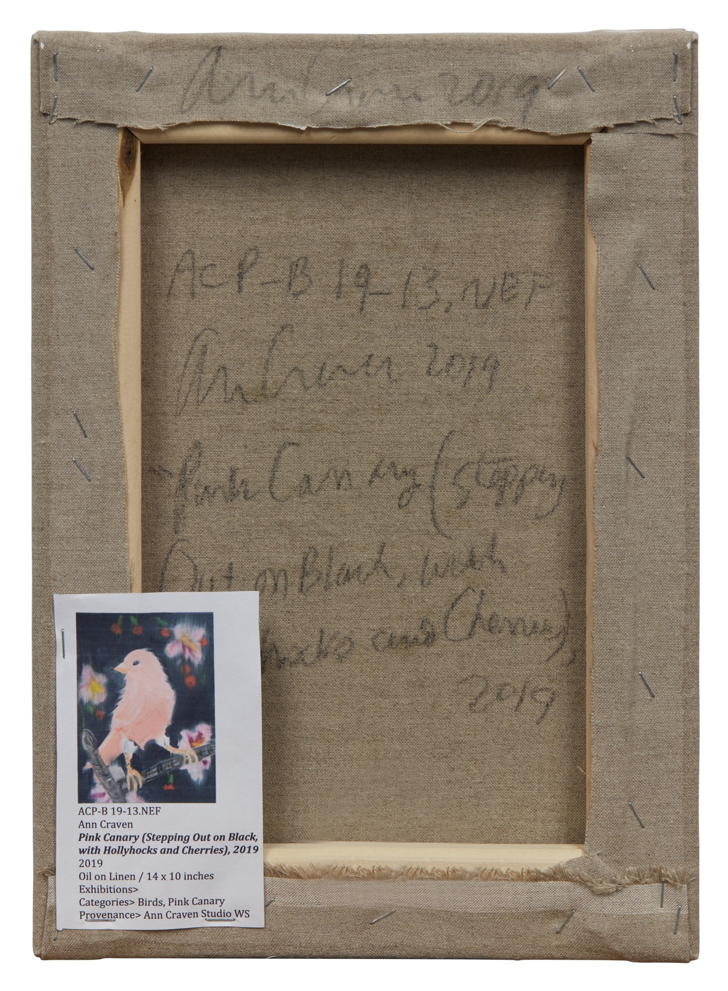 Pink Canary (Stepping Out on Black, with Hollyhocks and Cherries ...