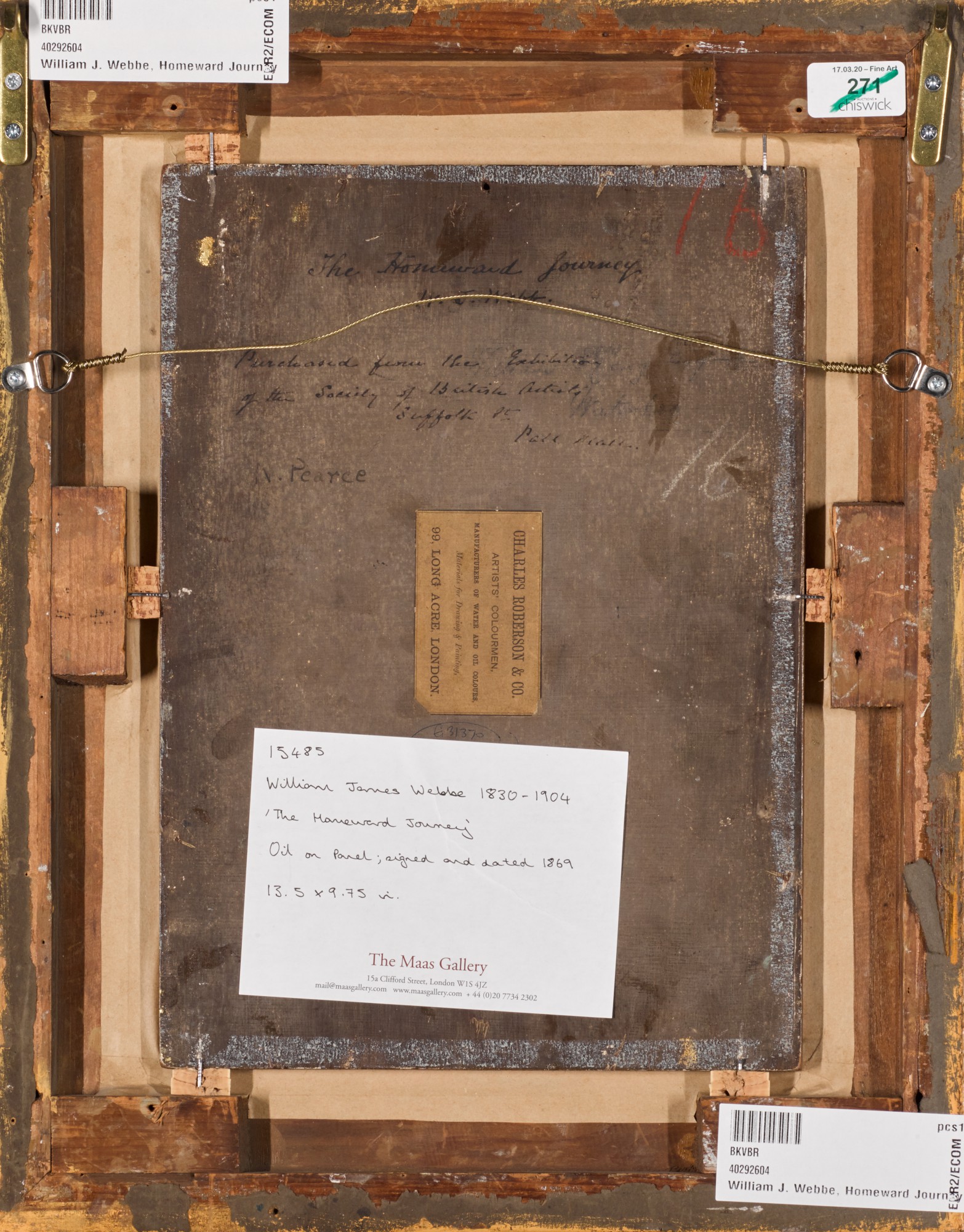 WILLIAM J. WEBBE | THE HOMEWARD JOURNEY | Refining Taste: Works ...