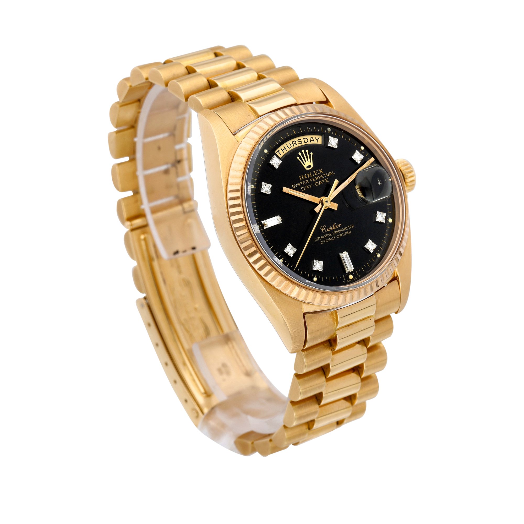 Day-Date, Reference 1803 | A pink gold and diamond-set wristwatch with ...