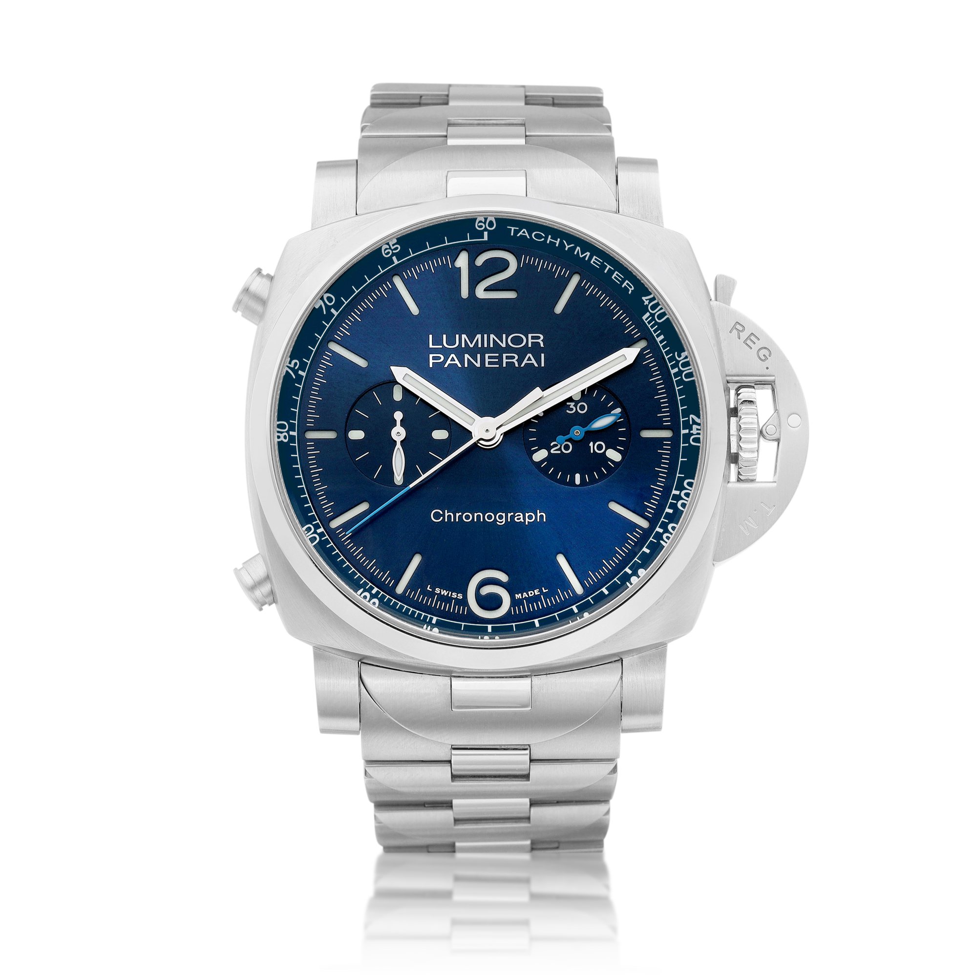 Luminor, Reference PAM01110 | A stainless steel chronograph wristwatch ...