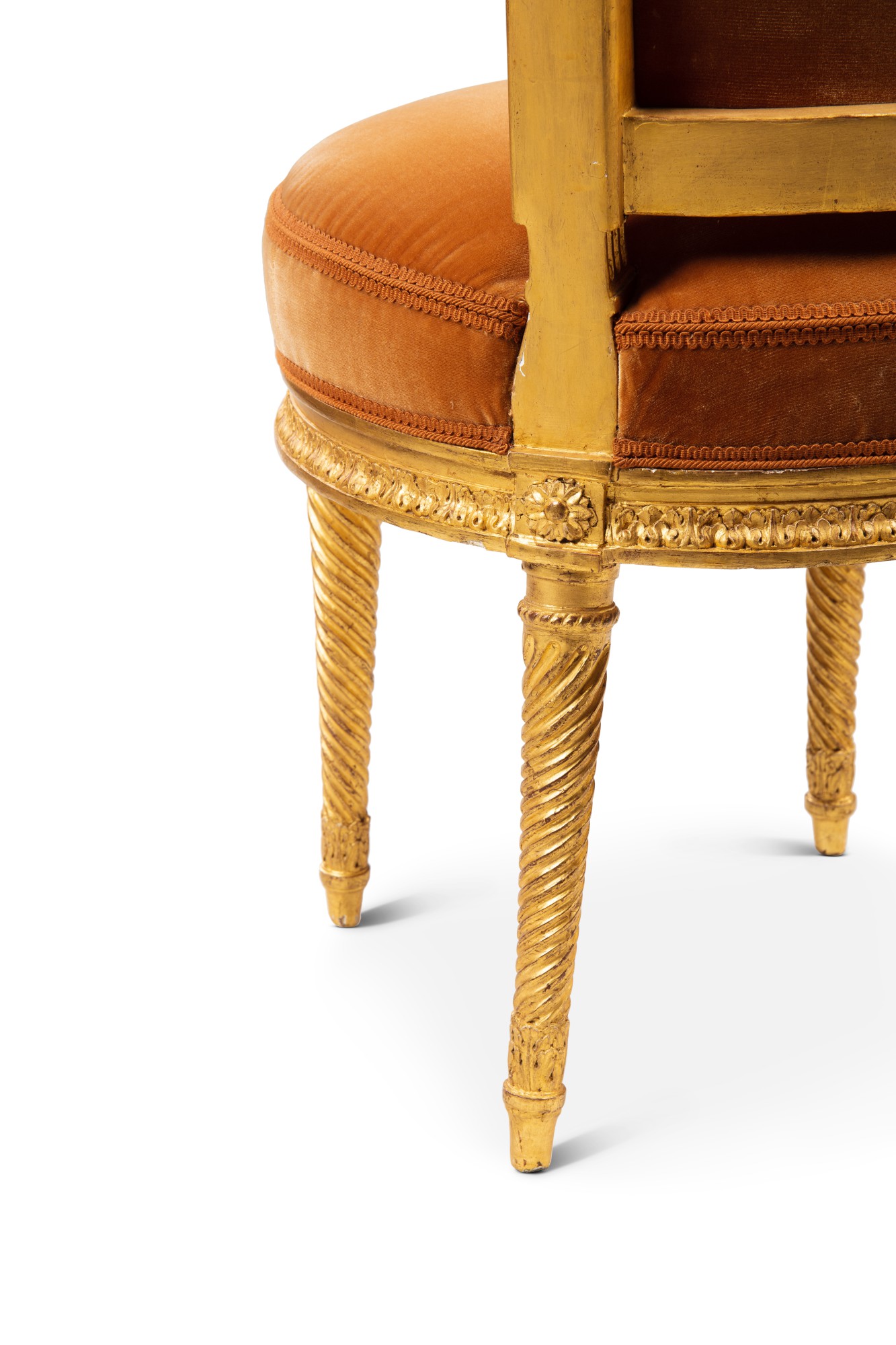 A pair of Louis XVI chaises en cabriolet, late 18th century, attributed ...