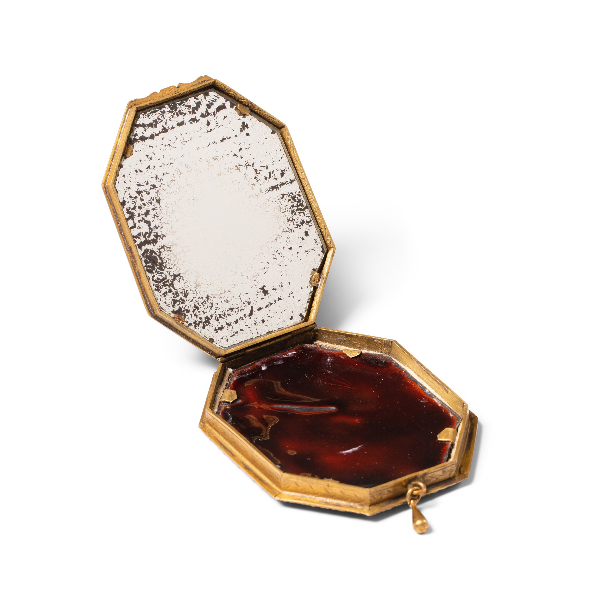 A Limoges painted enamel mirror back with Jason and Hypsipyle ...