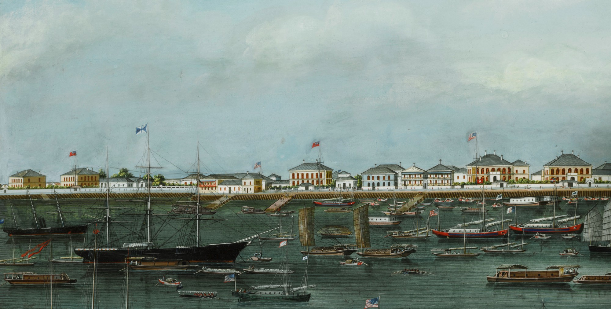 An Extremely Rare View of the American Settlement in Shanghai, Qing ...