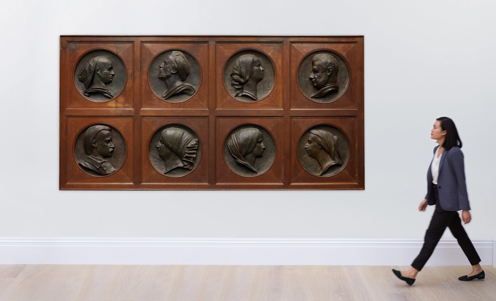 Eight Portrait Medallions depicting artists, authors, and actors ...