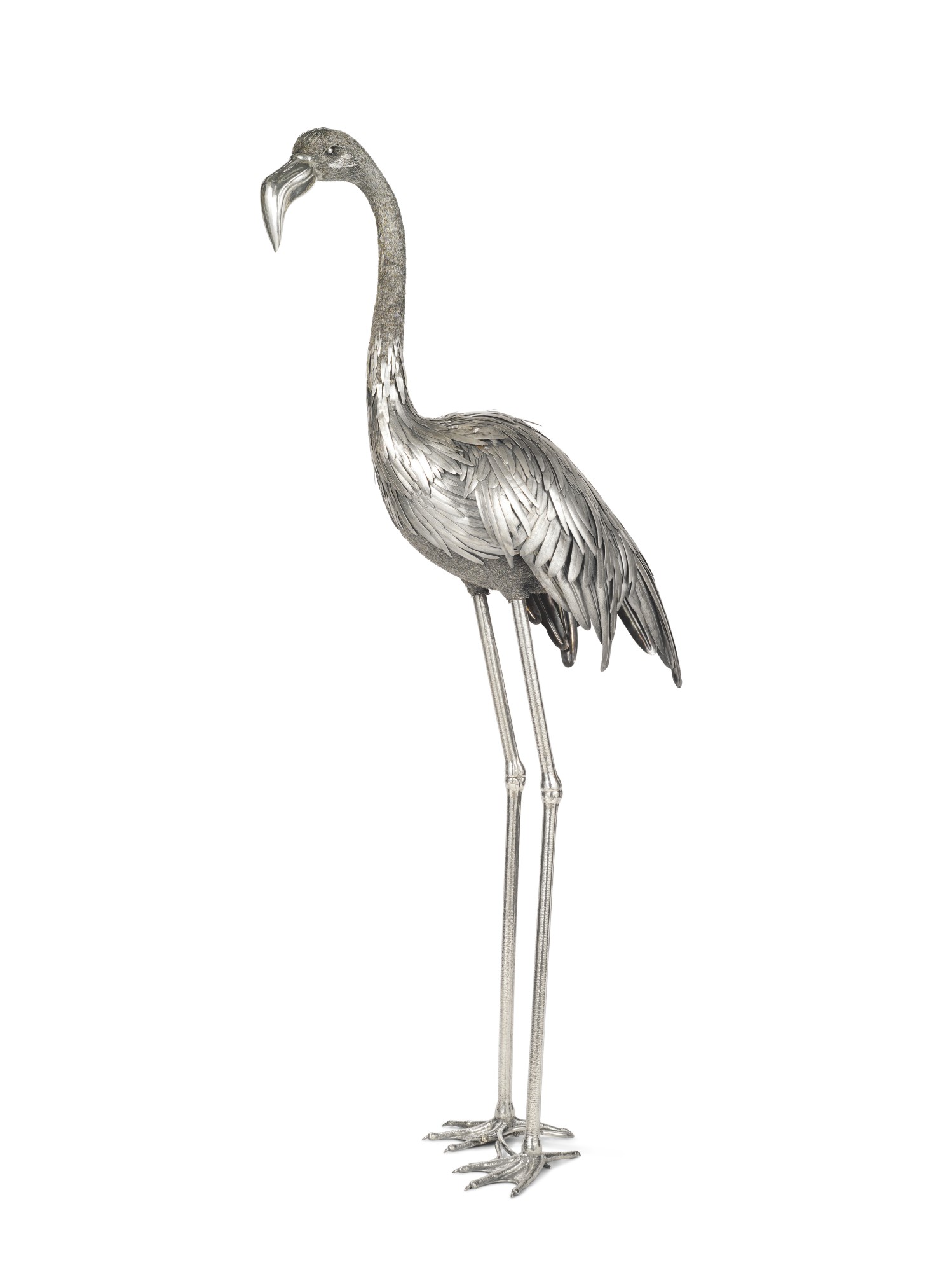 A MONUMENTAL ITALIAN SILVER FLAMINGO, MARIO BUCCELLATI, MILAN, 20TH ...
