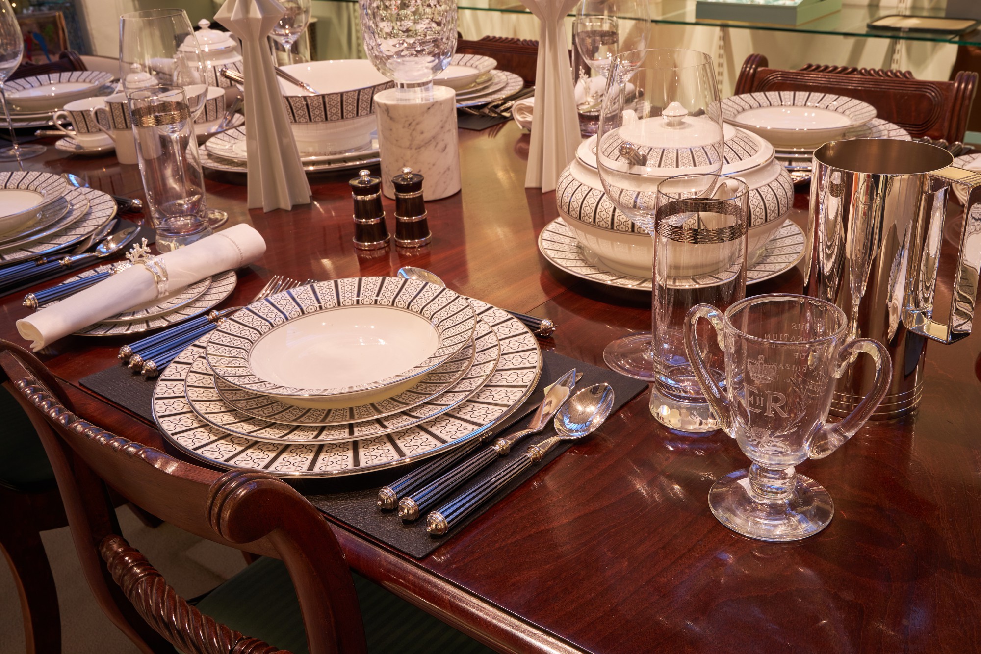 A Caverswall 'Velocity' bone china part dinner and dessert service ...