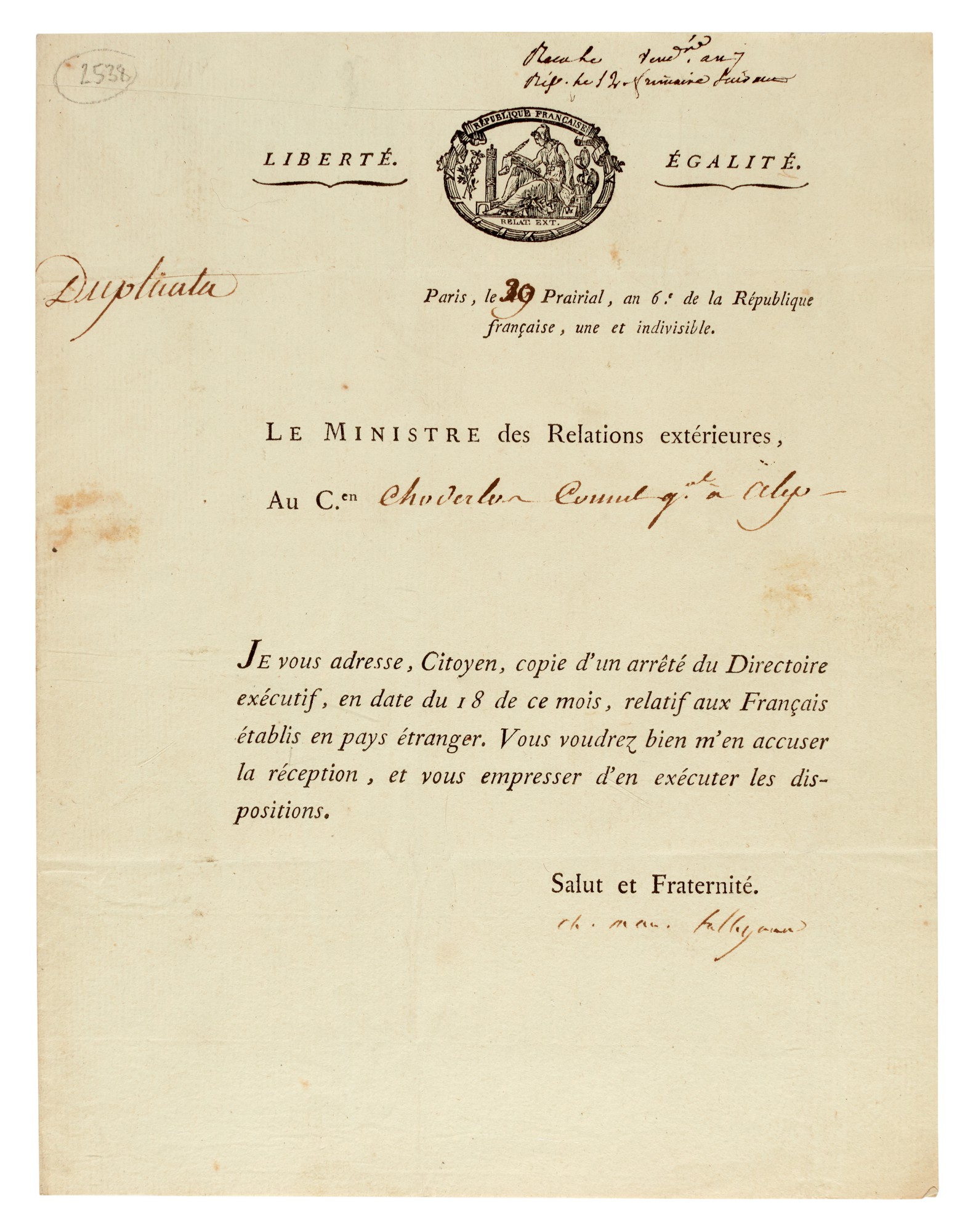 FRENCH REVOLUTION | a collection of three documents, signed by ...