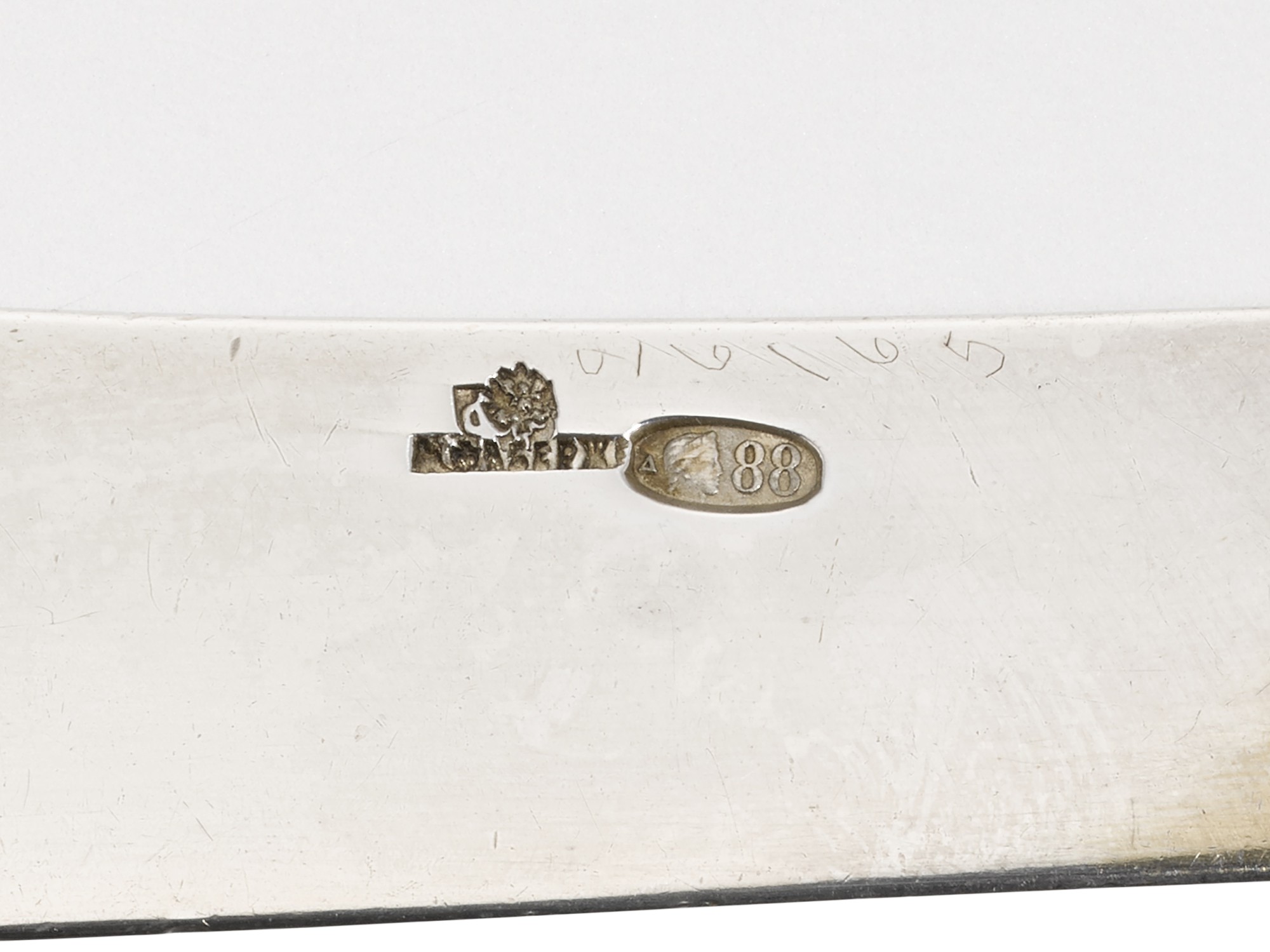 A Fabergé silver and cloisonné enamel flatware set in original case ...