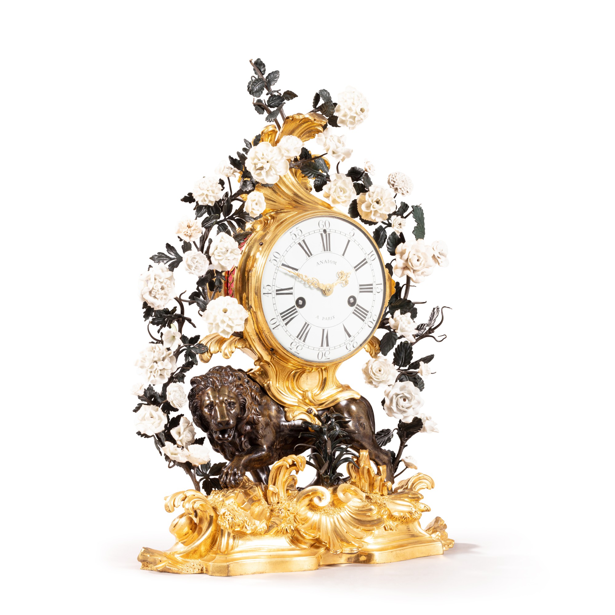 An important Louis XV clock au lion, circa 1750, the model attributed ...