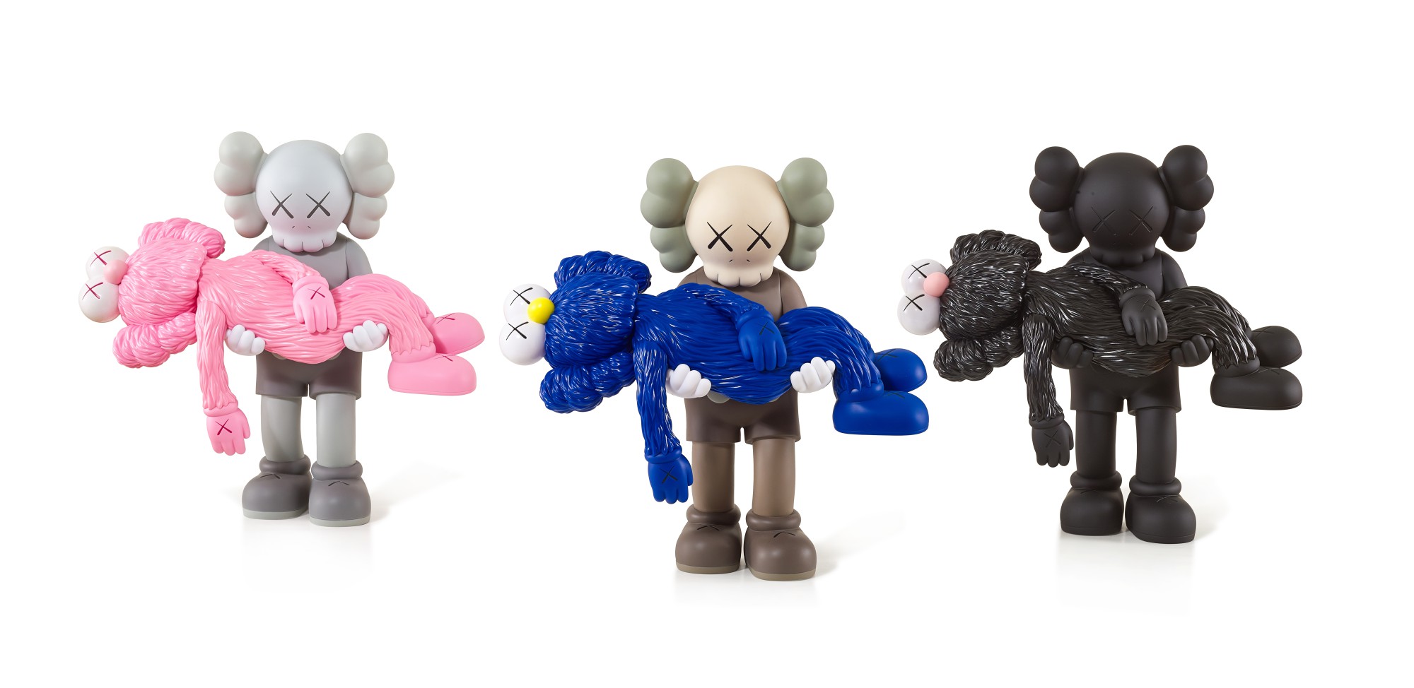 KAWS | GONE (BROWN/ GREY/ BLACK) (THREE WORKS) GONE（褐/灰/黑）（三件作品 ...