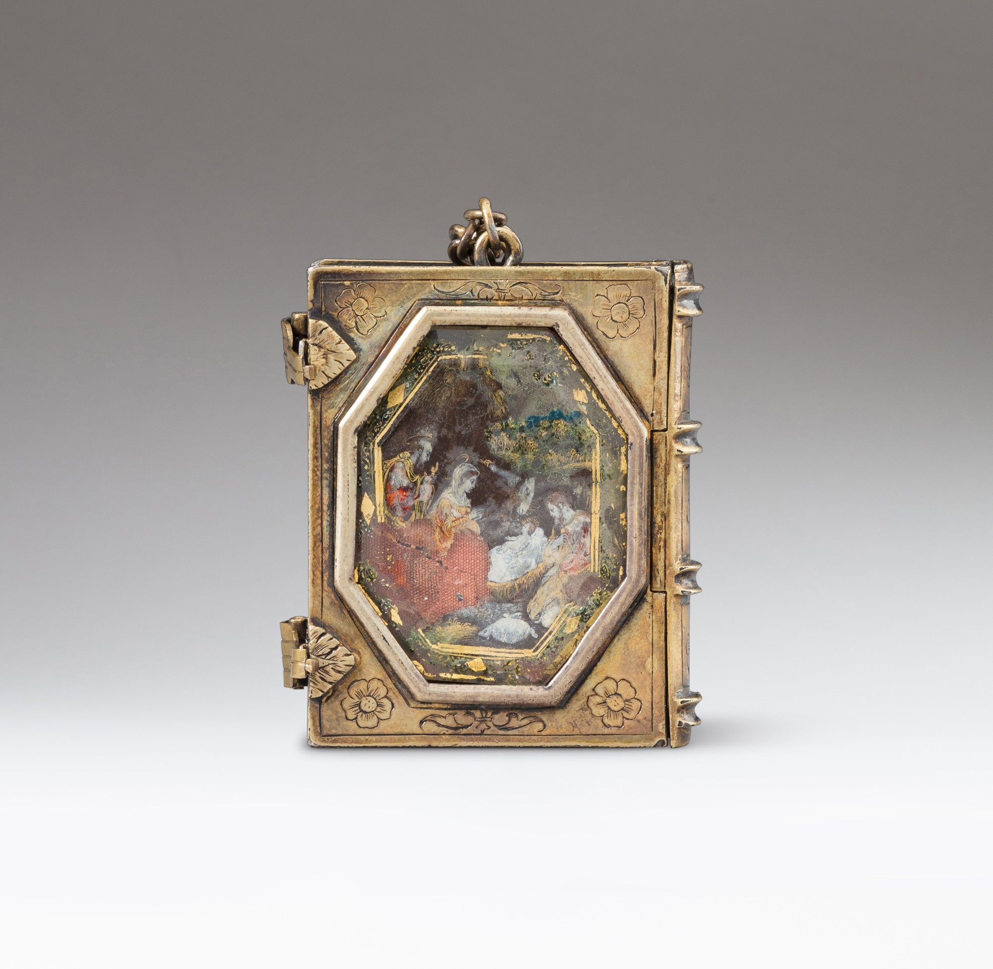 A small silver reliquary shaped as a book, probably Germany circa 1650 ...