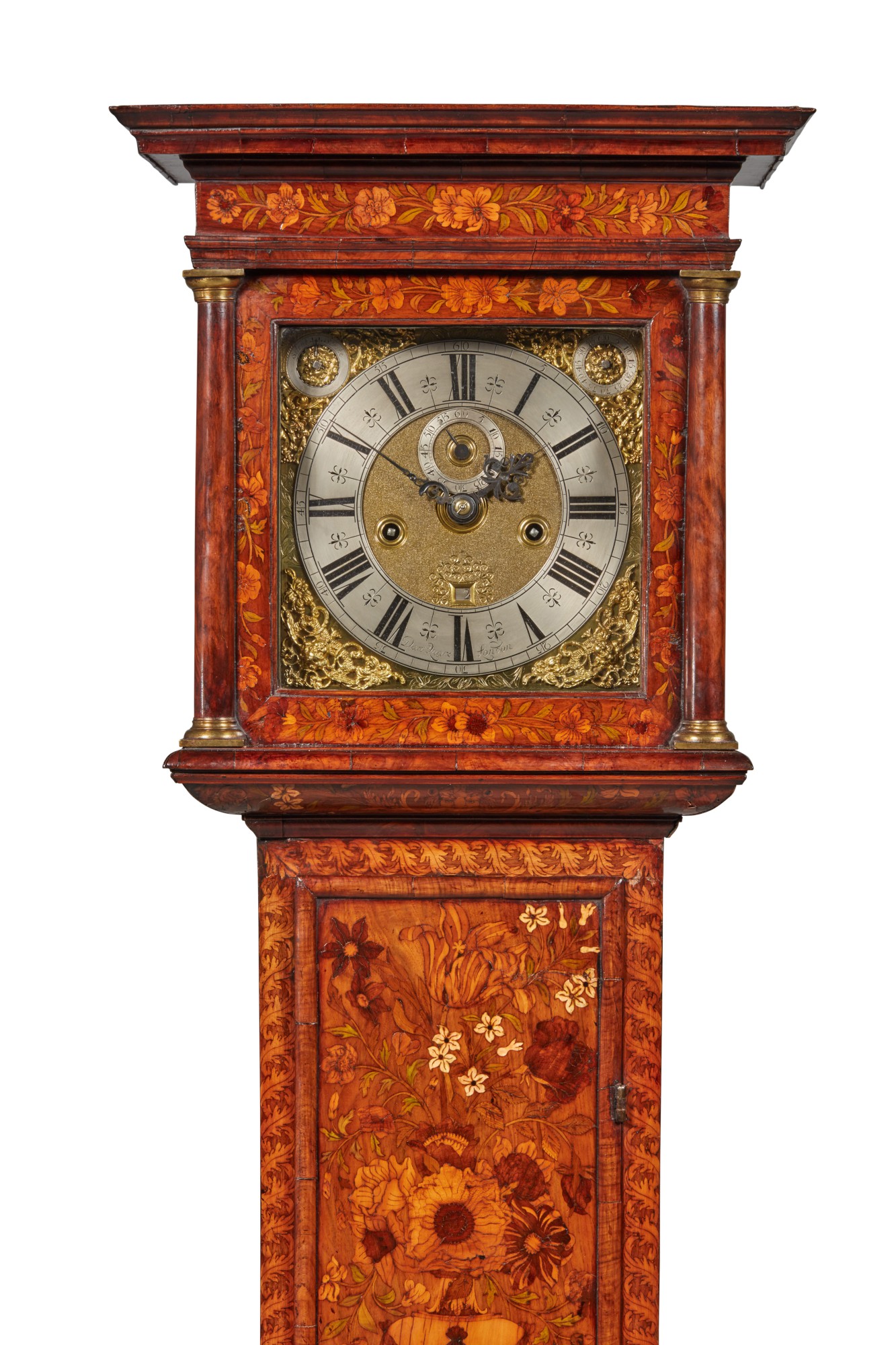 A William and Mary Quarter Repeating Month-Going Walnut Marquetry ...