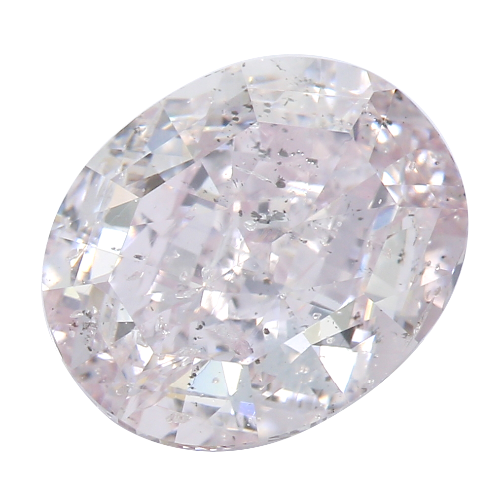 2.08 Carat Oval Mixed Cut Diamond, Light Pink Color, I1 Clarity ...