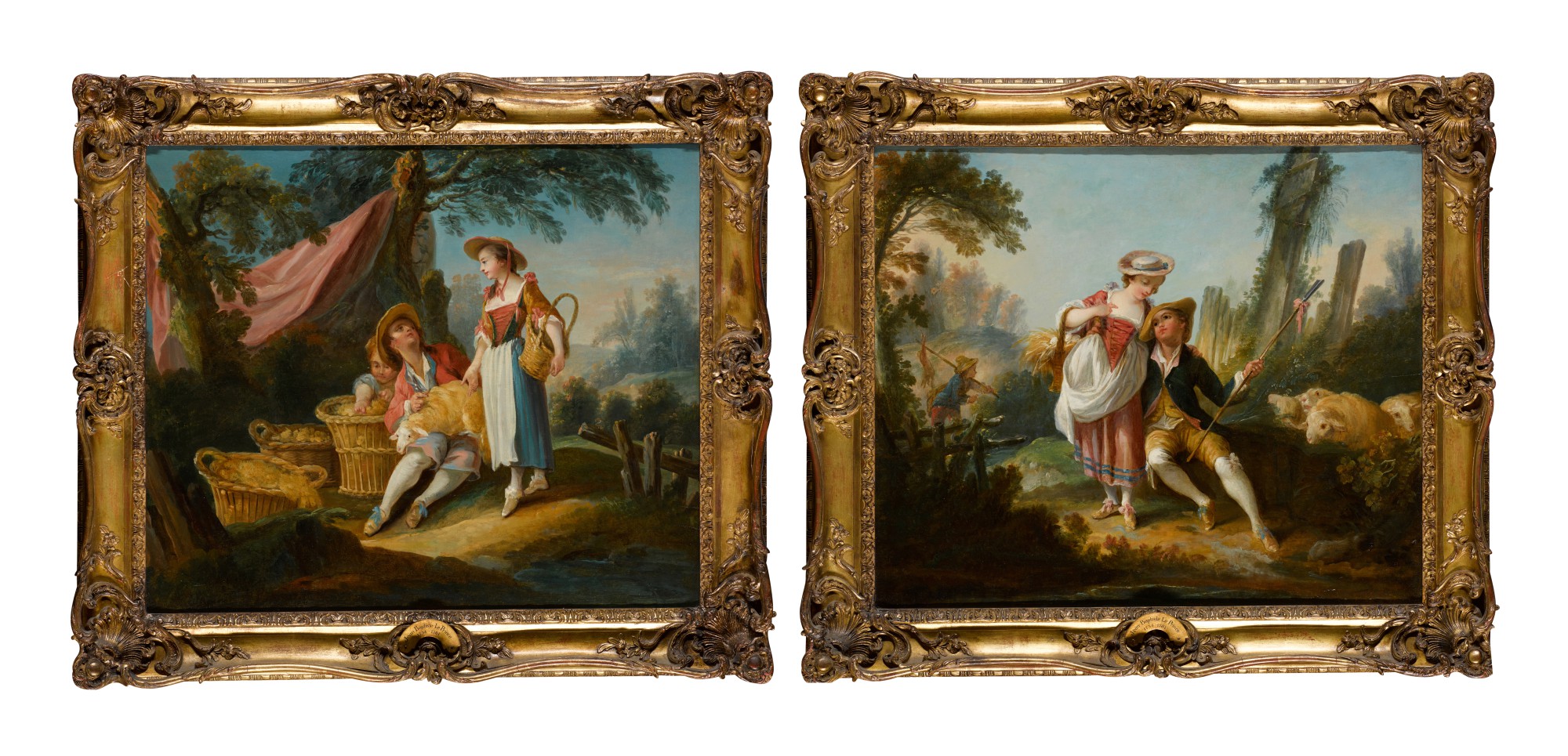 FOLLOWER OF FRANÇOIS BOUCHER | A pair of pastoral scenes: a shepherd ...
