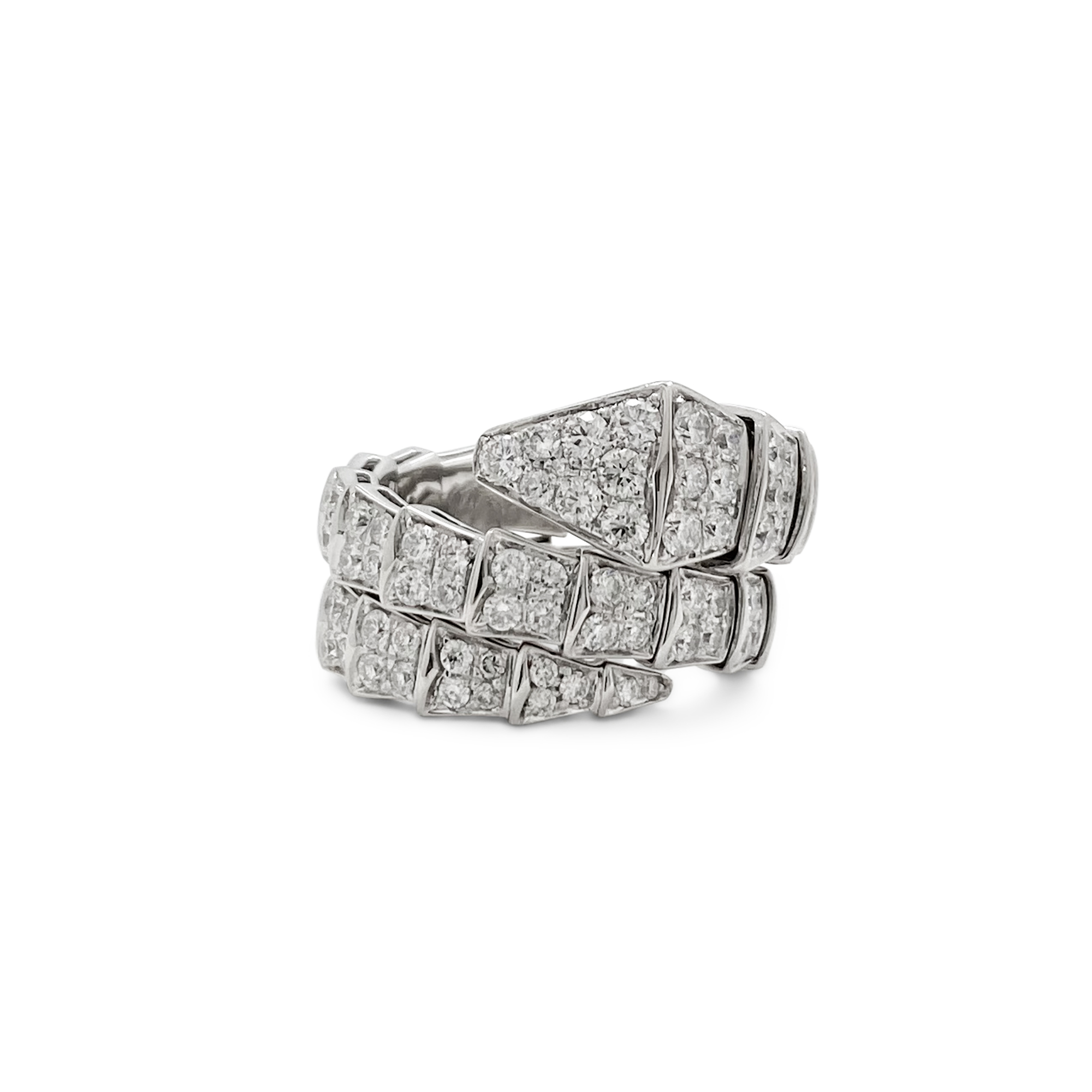 Bvlgari White Gold And Diamond Serpenti Viper Ring Available For ...