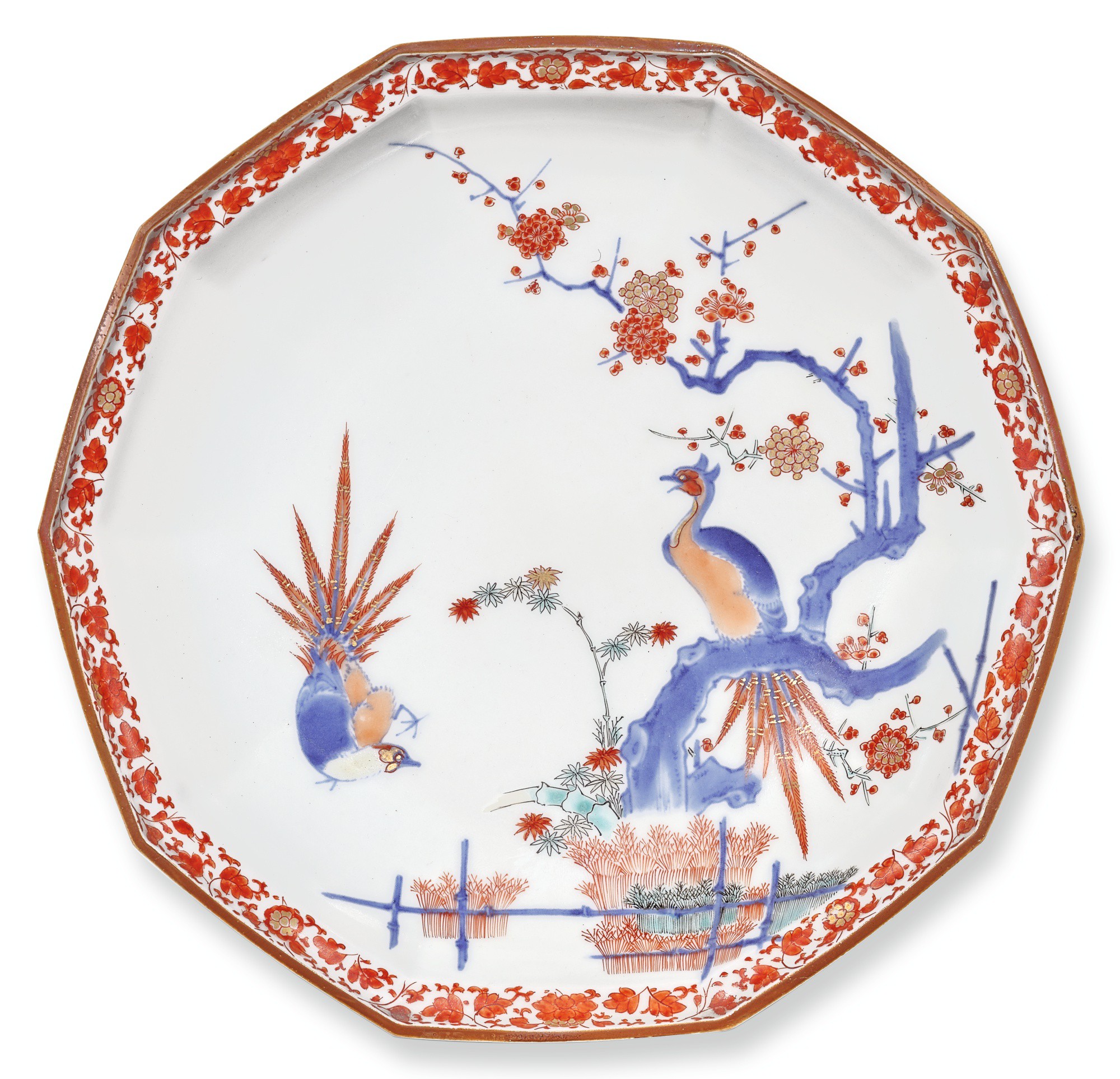 A PAIR OF KAKIEMON DISHES, FUKU MARKS, EDO PERIOD, LATE 17TH CENTURY ...