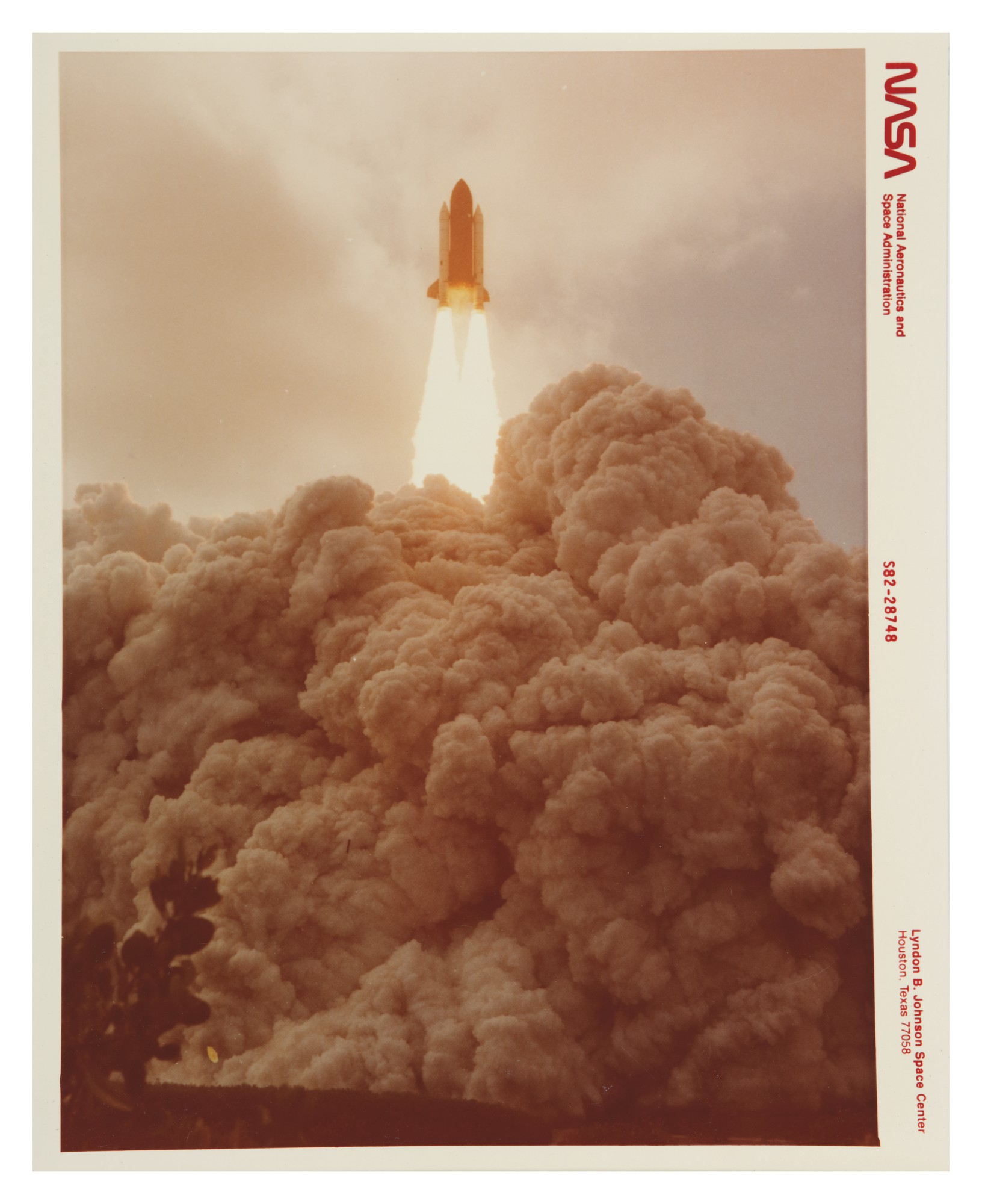 [SHUTTLE COLUMBIA (STS-3)] THE LAUNCH OF STS-3. VINTAGE NASA "RED ...